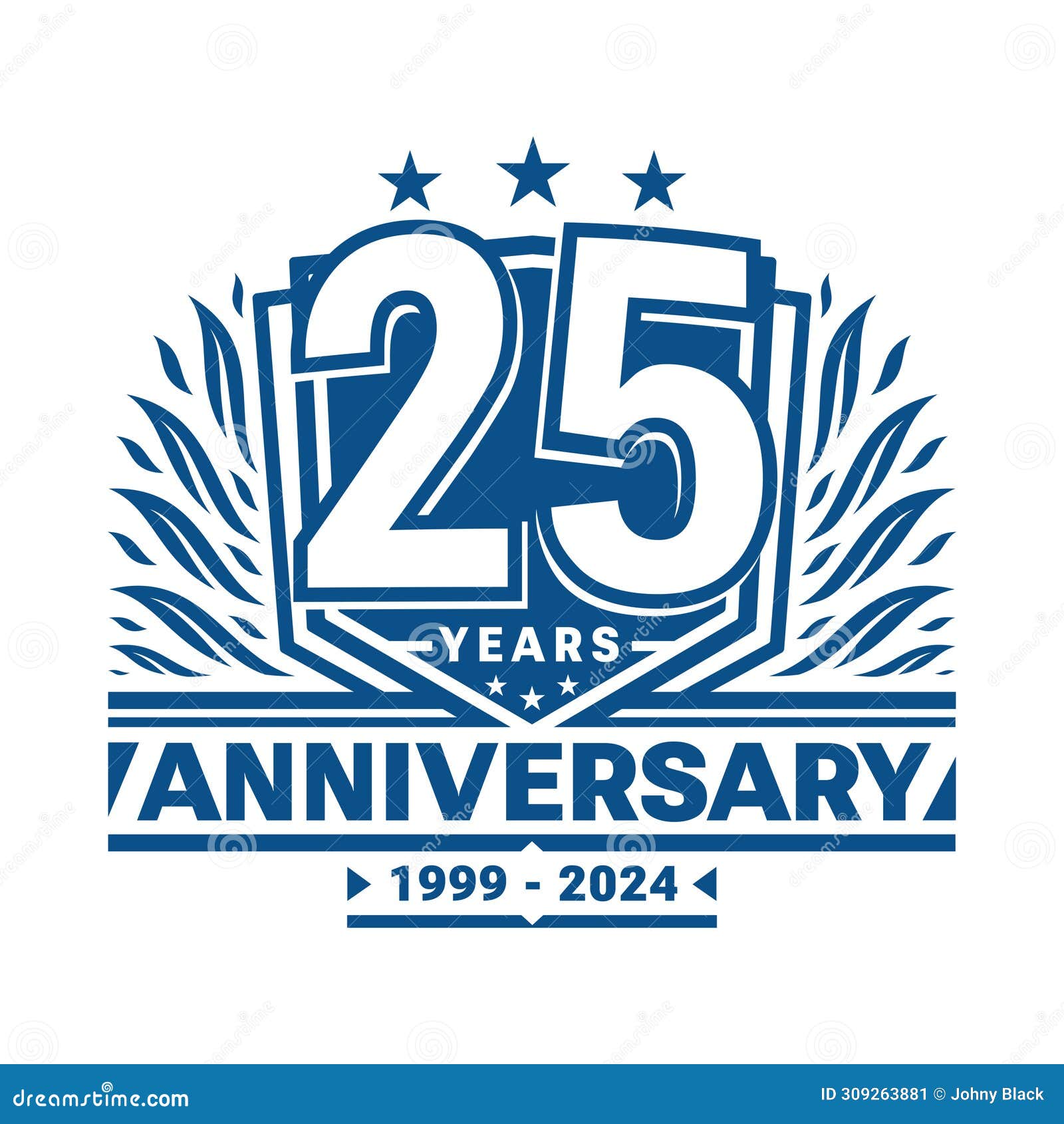 25 Years Anniversary Celebration Shield Design Template. 25th ...