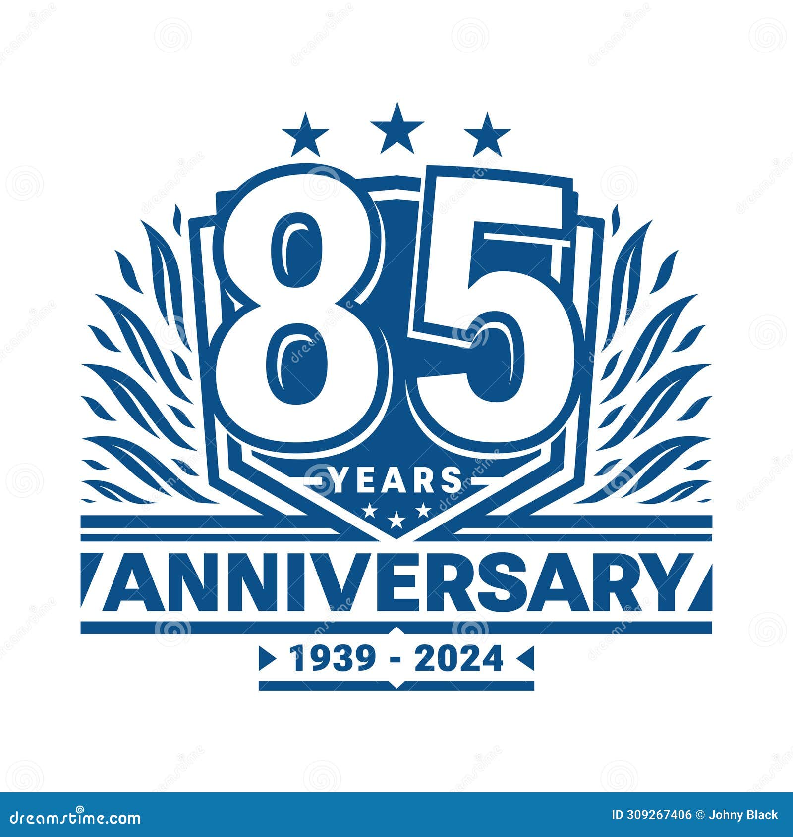 85 Years Anniversary Celebration Shield Design Template. 85th ...