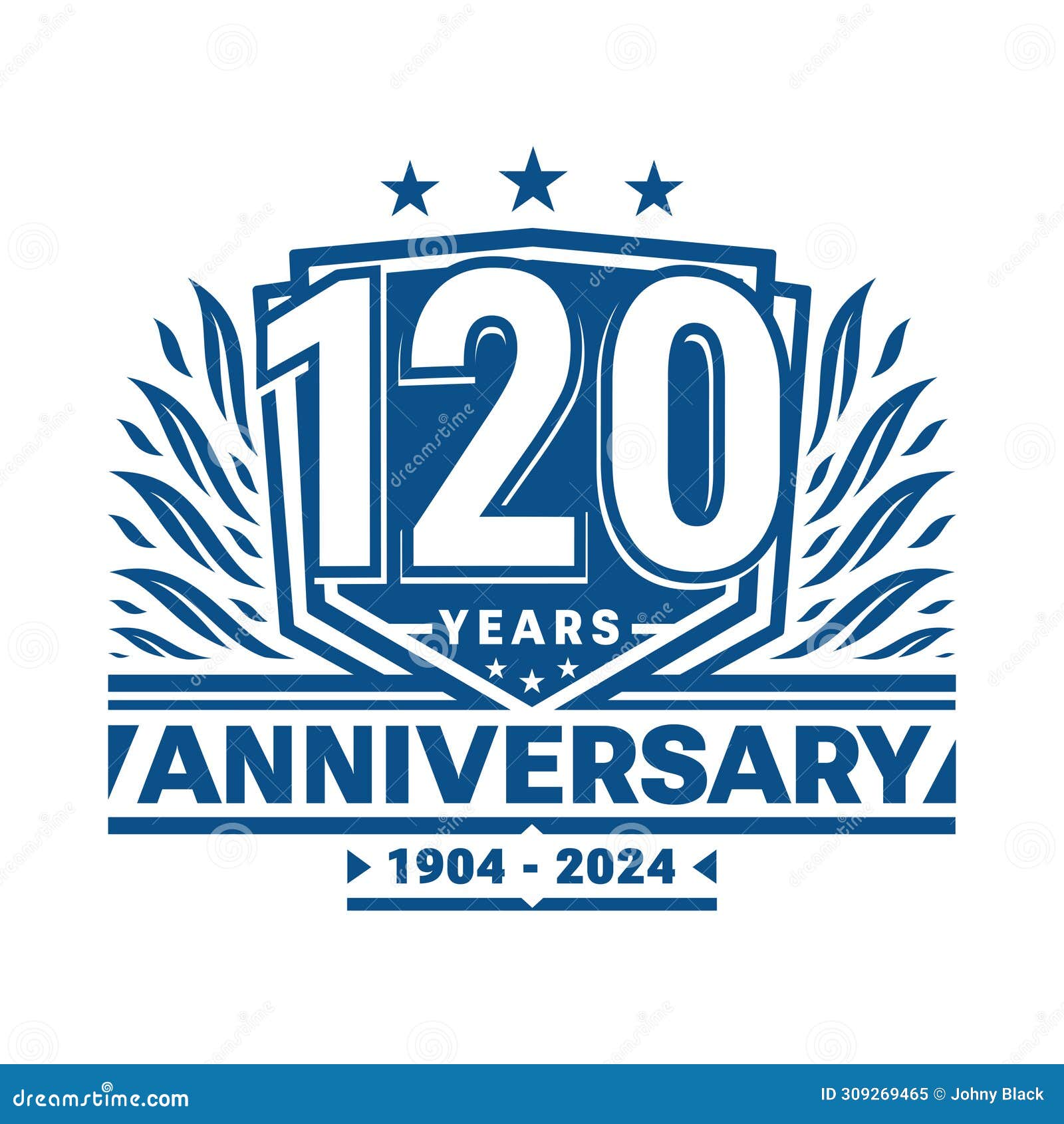 120 Years Anniversary Celebration Shield Design Template. 120th ...