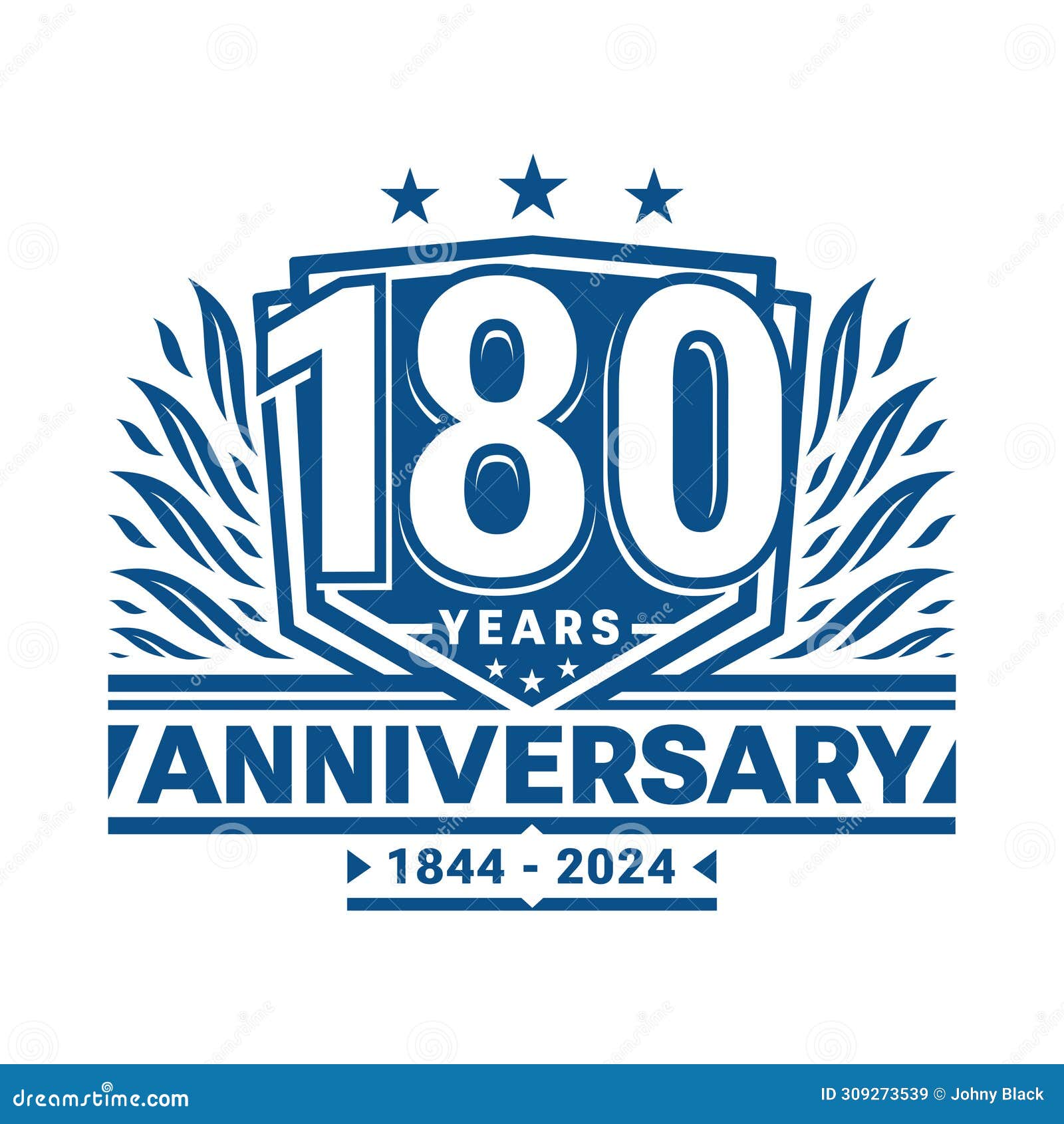 180 Years Anniversary Celebration Shield Design Template. 180th ...