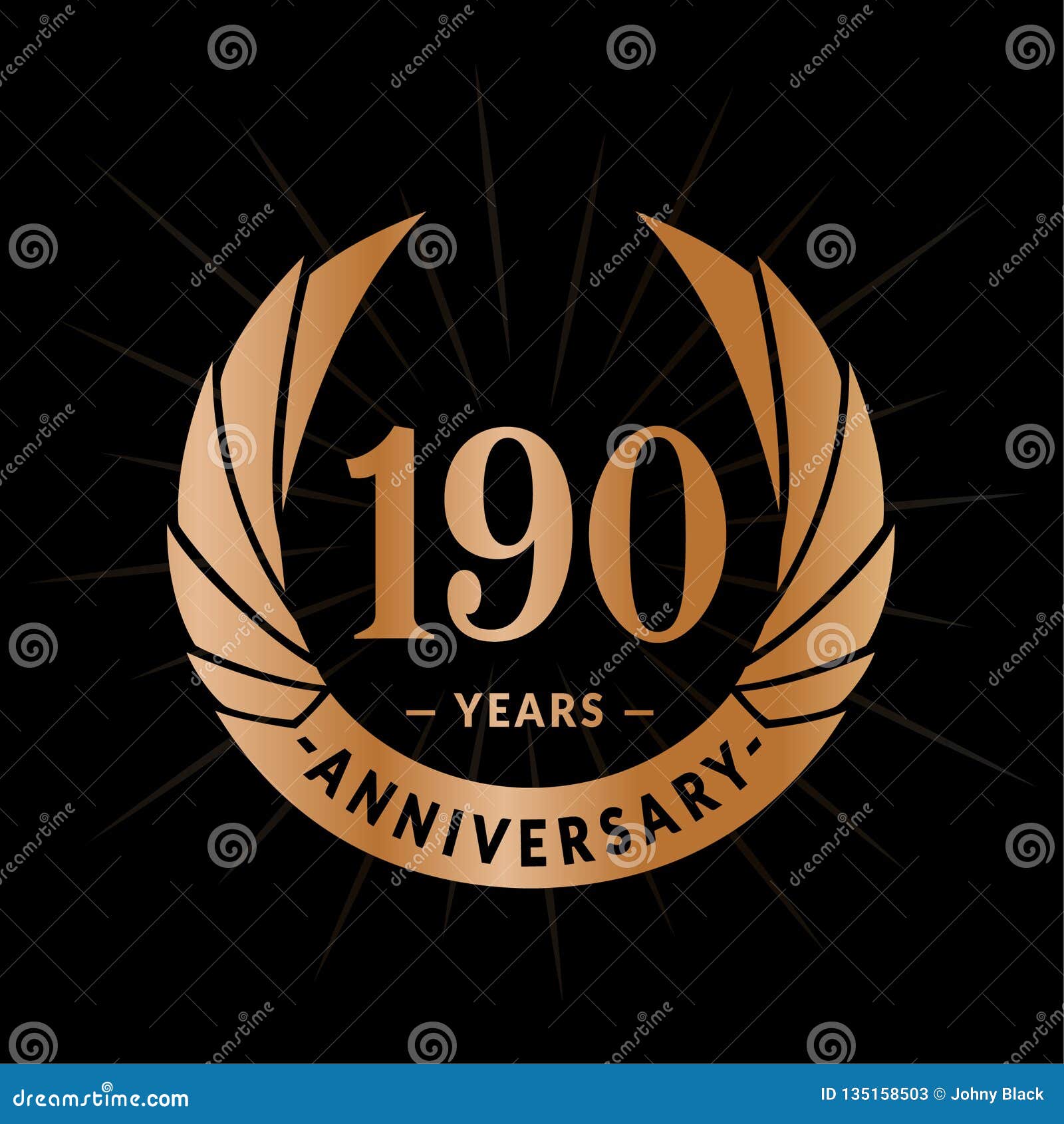 190 Years Anniversary Design Template. Elegant Anniversary Logo Design ...