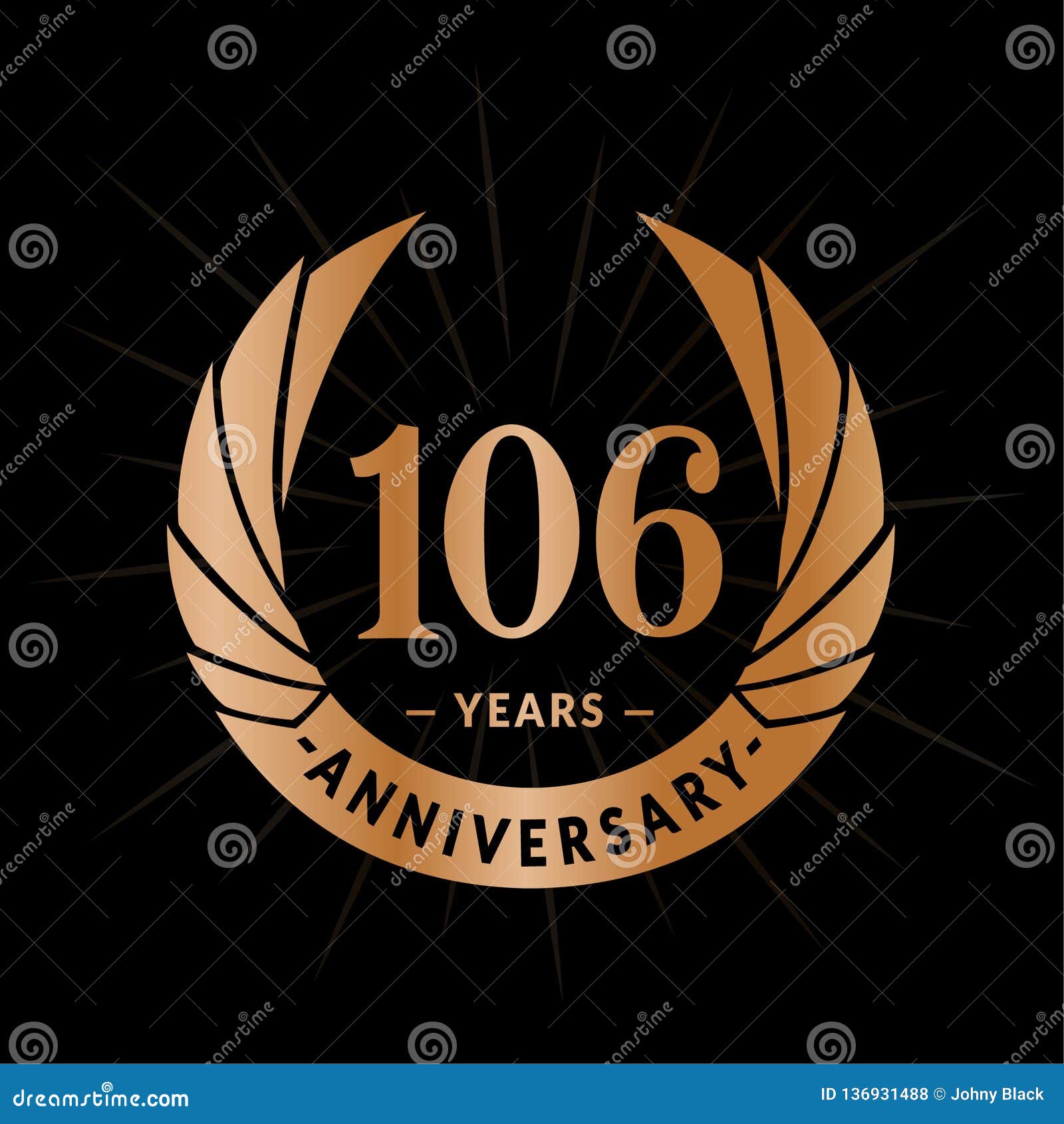 106 Years Anniversary Design Template. Elegant Anniversary Logo Design ...