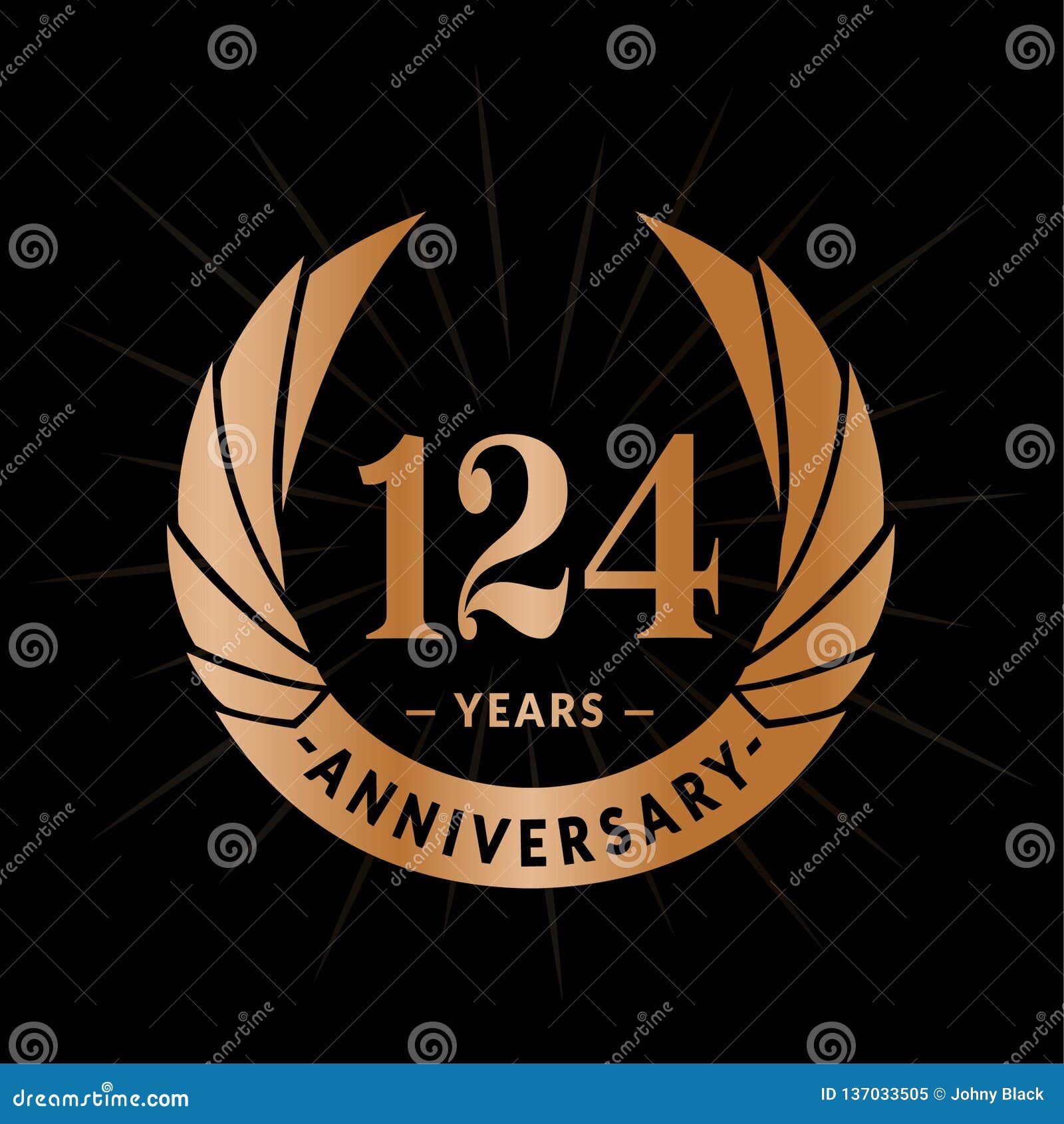 124 Years Anniversary Design Template. Elegant Anniversary Logo Design ...