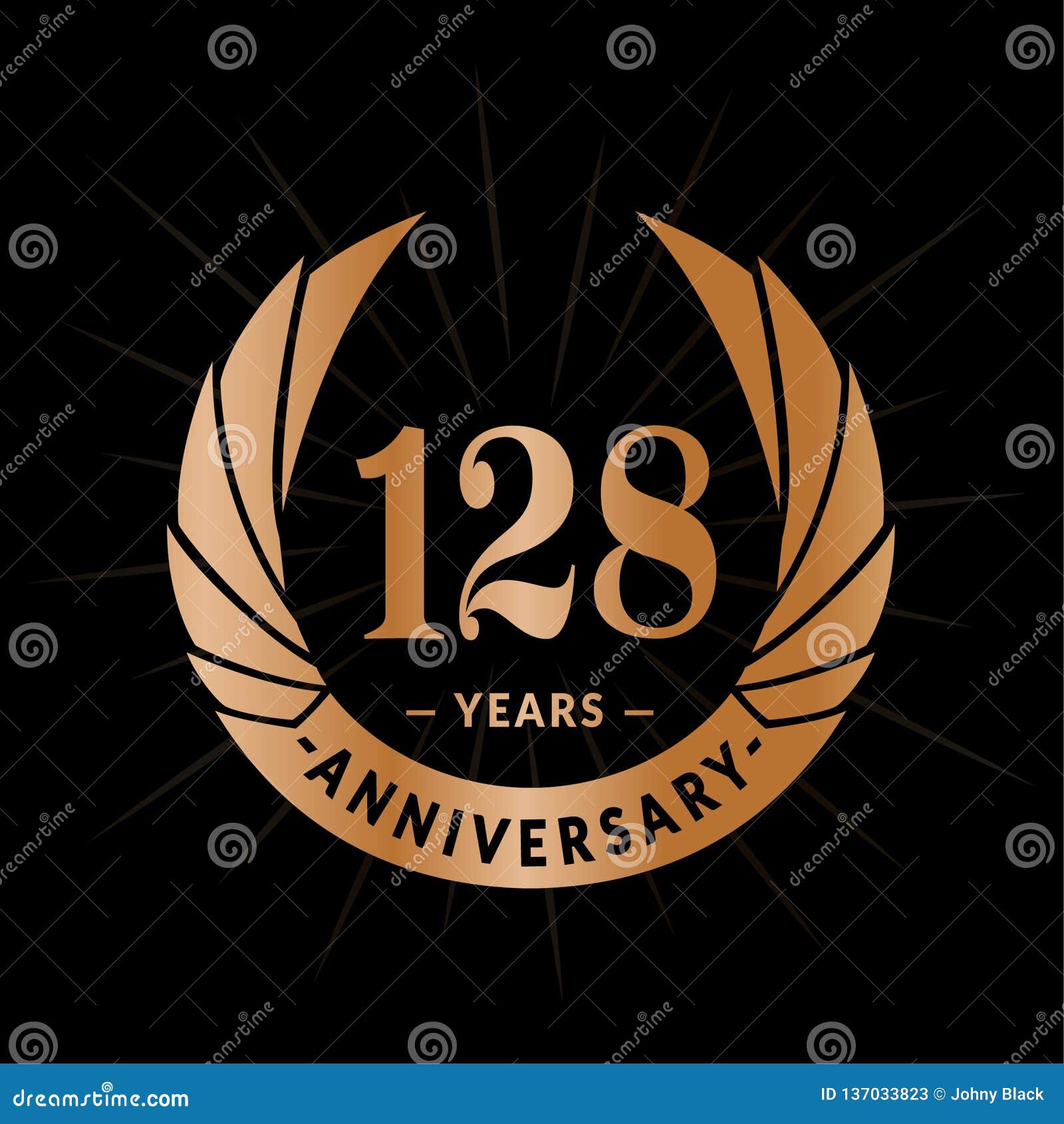 128 Years Anniversary Design Template. Elegant Anniversary Logo Design ...