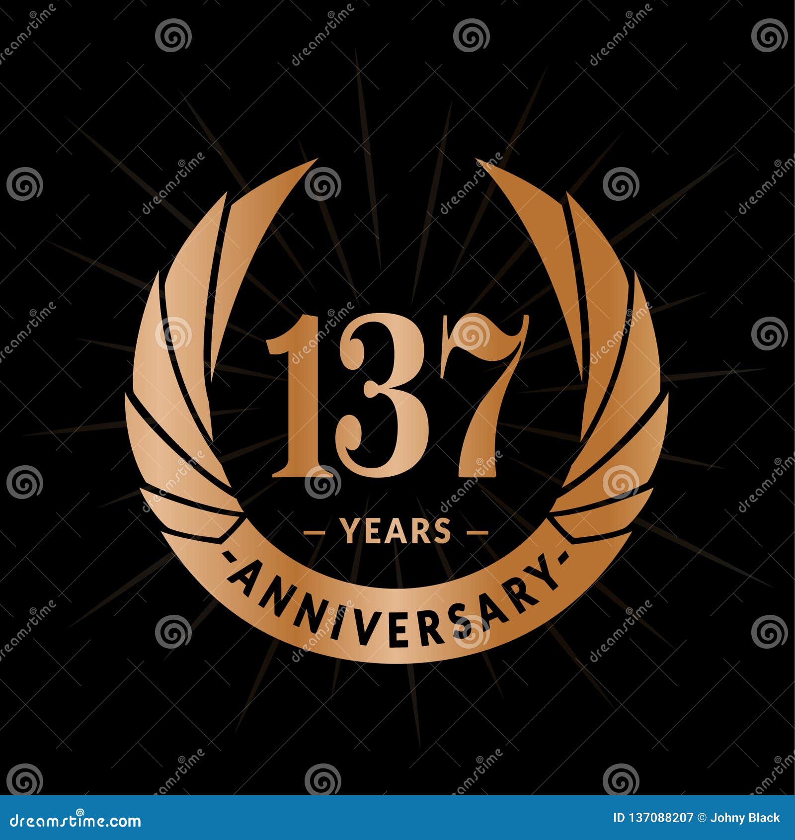 137 Years Anniversary Design Template. Elegant Anniversary Logo Design ...