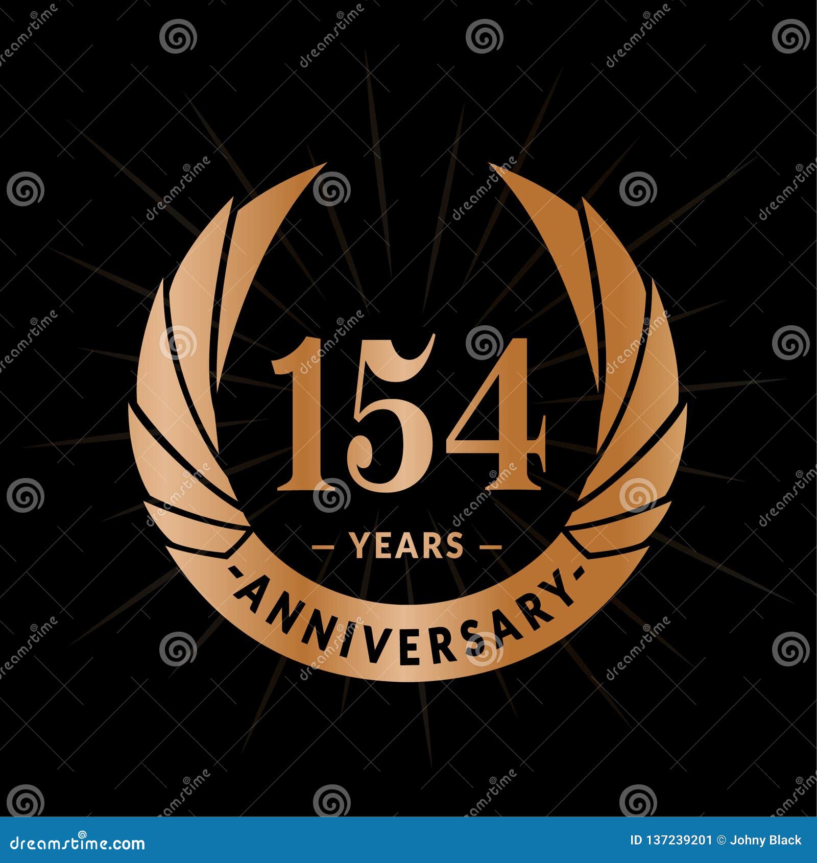 154 Years Anniversary Design Template. Elegant Anniversary Logo Design ...