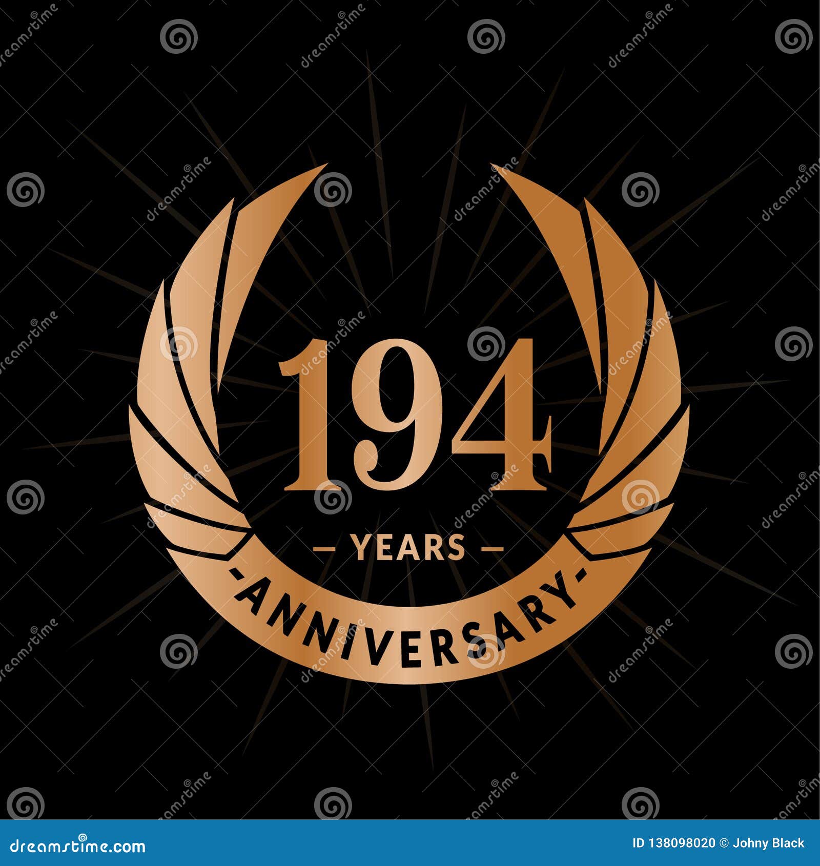194 Years Anniversary Design Template. Elegant Anniversary Logo Design ...