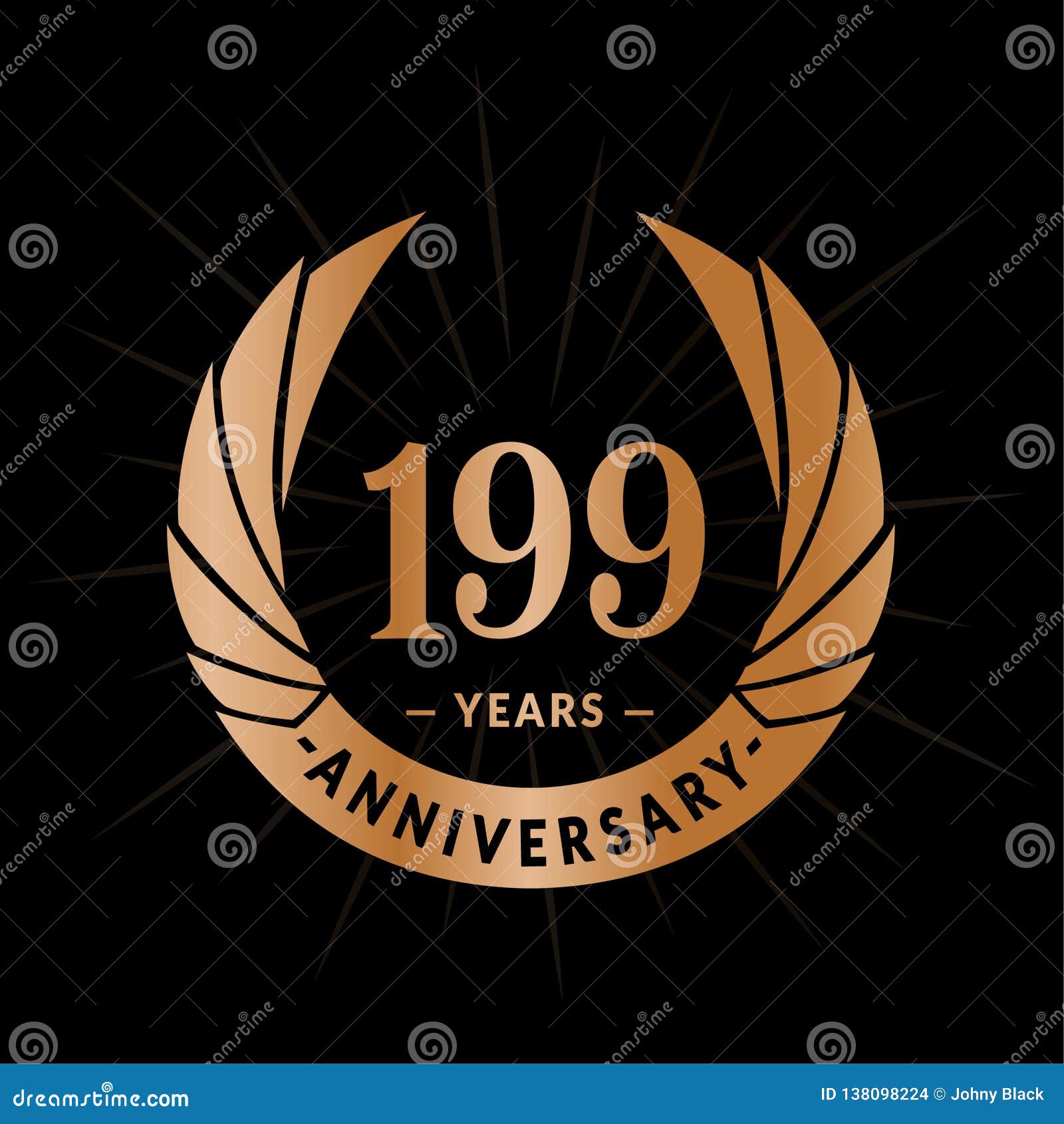 199 Years Anniversary Design Template. Elegant Anniversary Logo Design ...