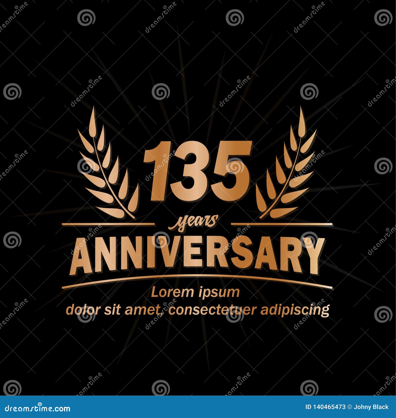 135th Anniversary Design Template. 135th Years Vector and Illustration ...