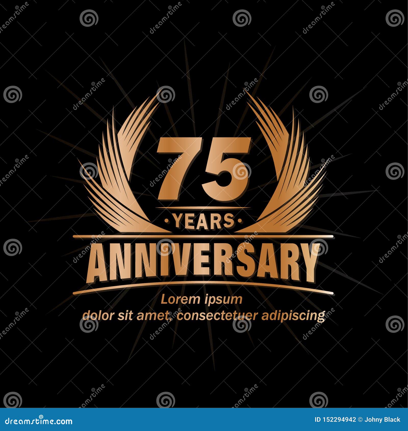 75 Years Anniversary. Elegant Anniversary Design. 75th Years Logo ...