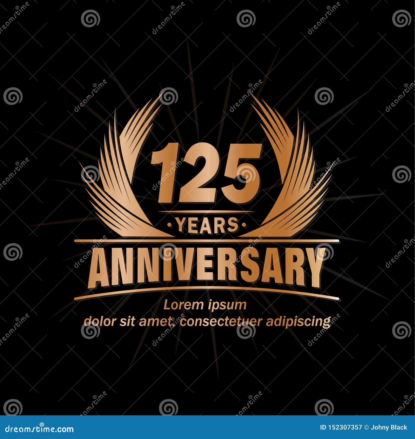 125 Years Anniversary. Elegant Anniversary Design. 125th Years Logo ...