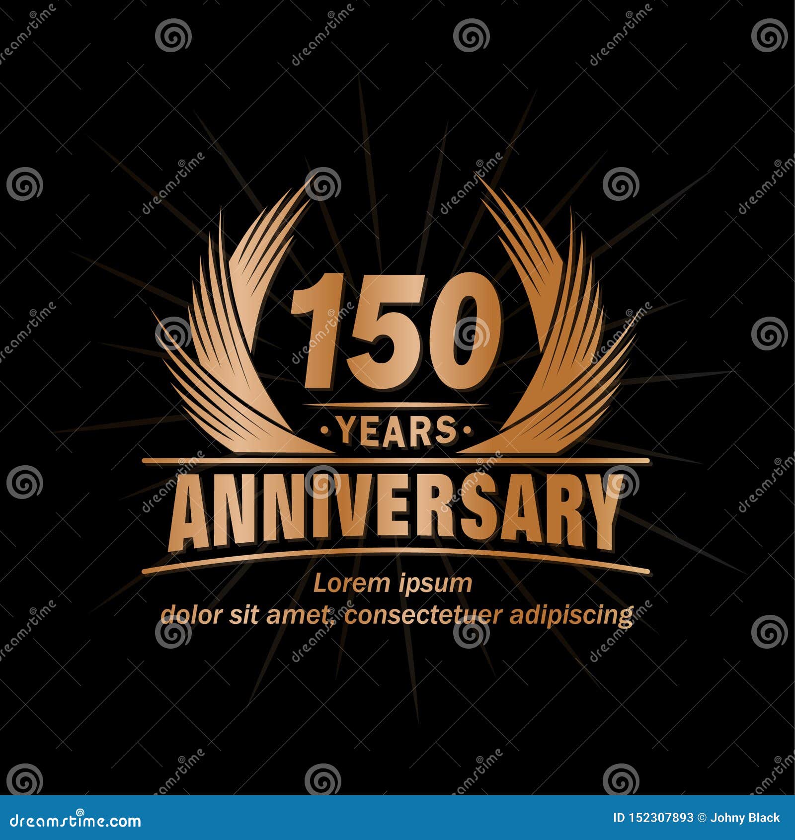 150 Years Anniversary. Elegant Anniversary Design. 150th Years Logo ...