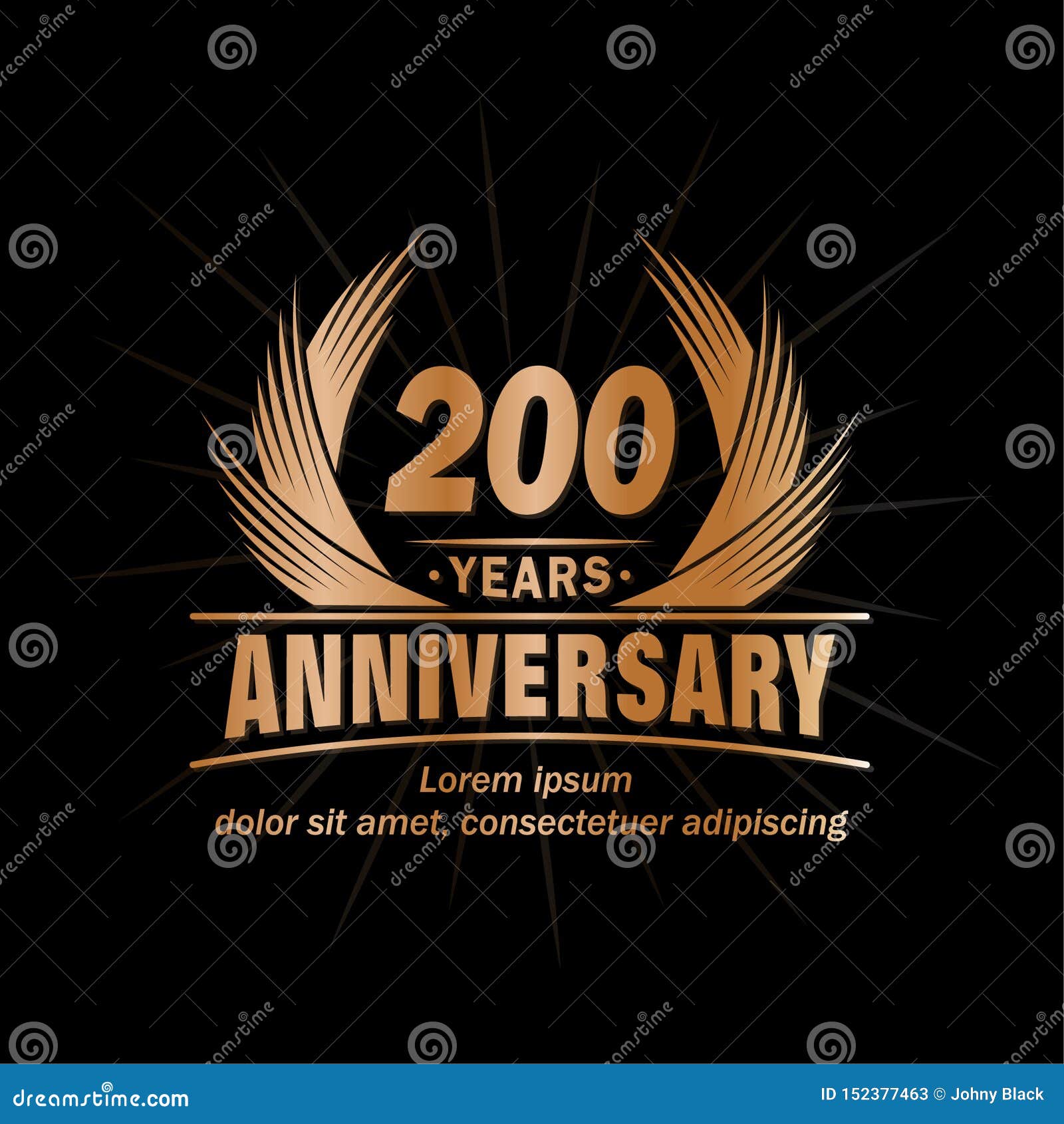 200 Years Anniversary. Elegant Anniversary Design. 200th Years Logo ...