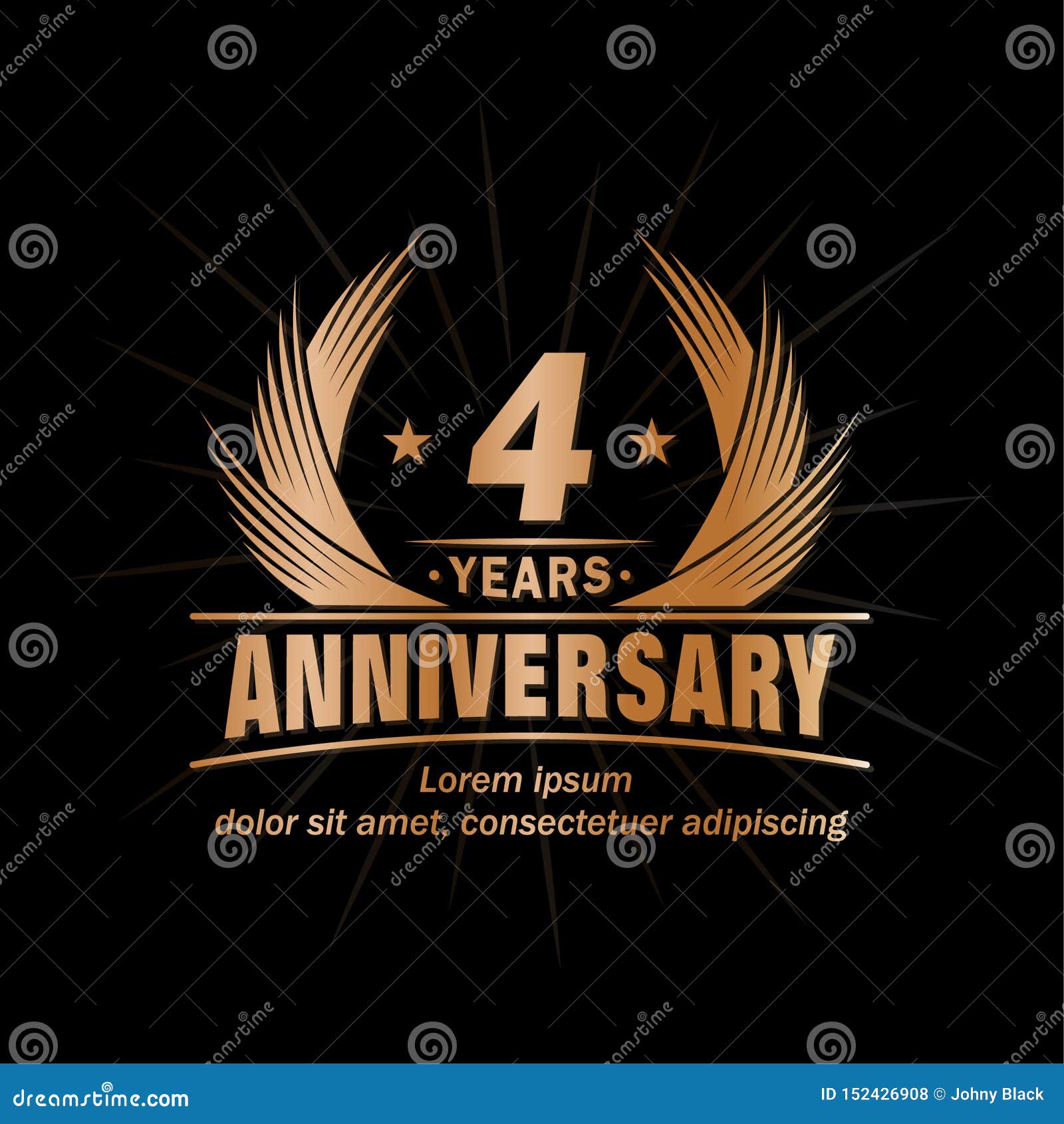 4 Years Anniversary. Elegant Anniversary Design. 4th Years Logo. Stock ...