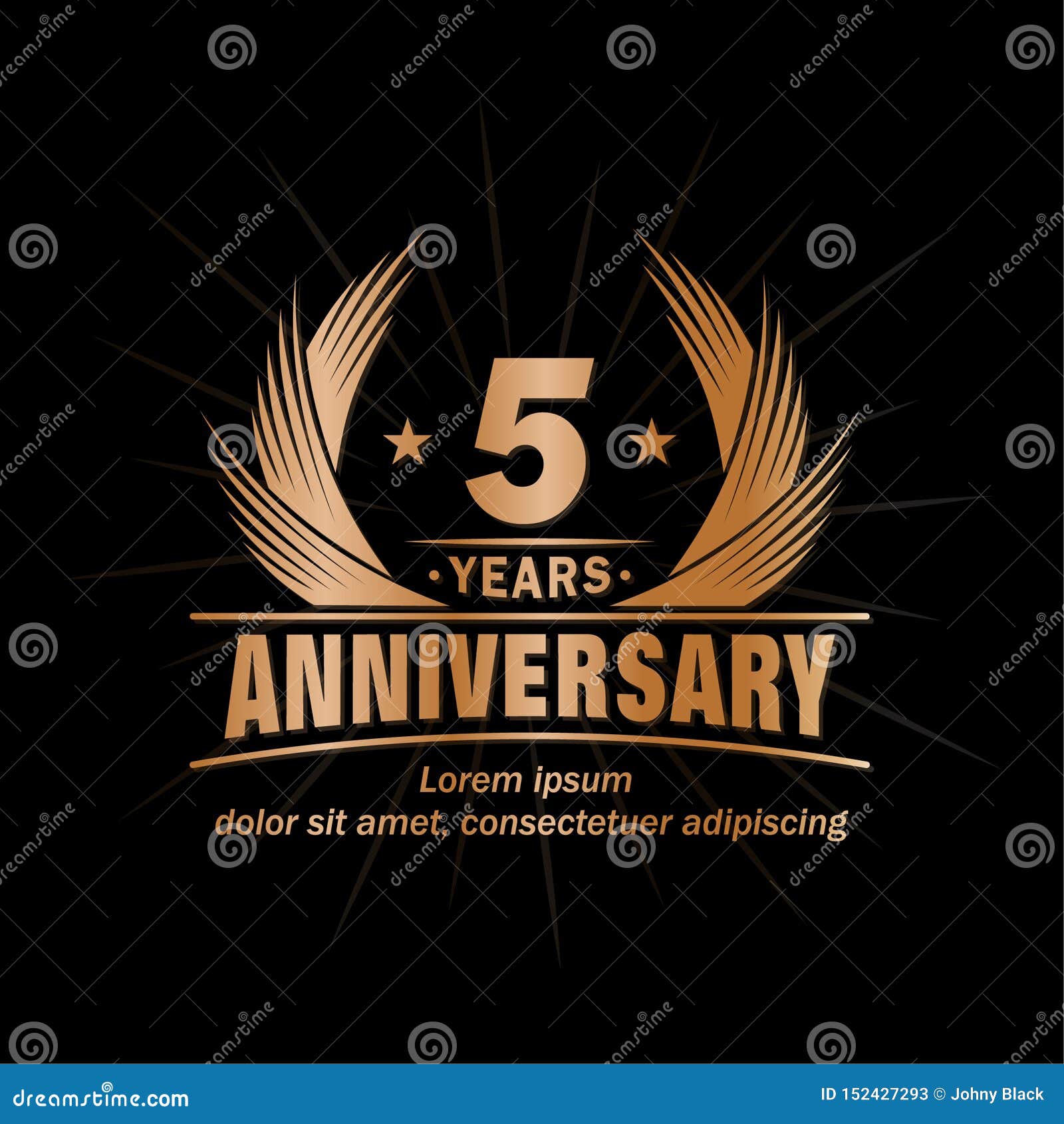 5 Years Anniversary. Elegant Anniversary Design. 5th Years Logo. Stock ...