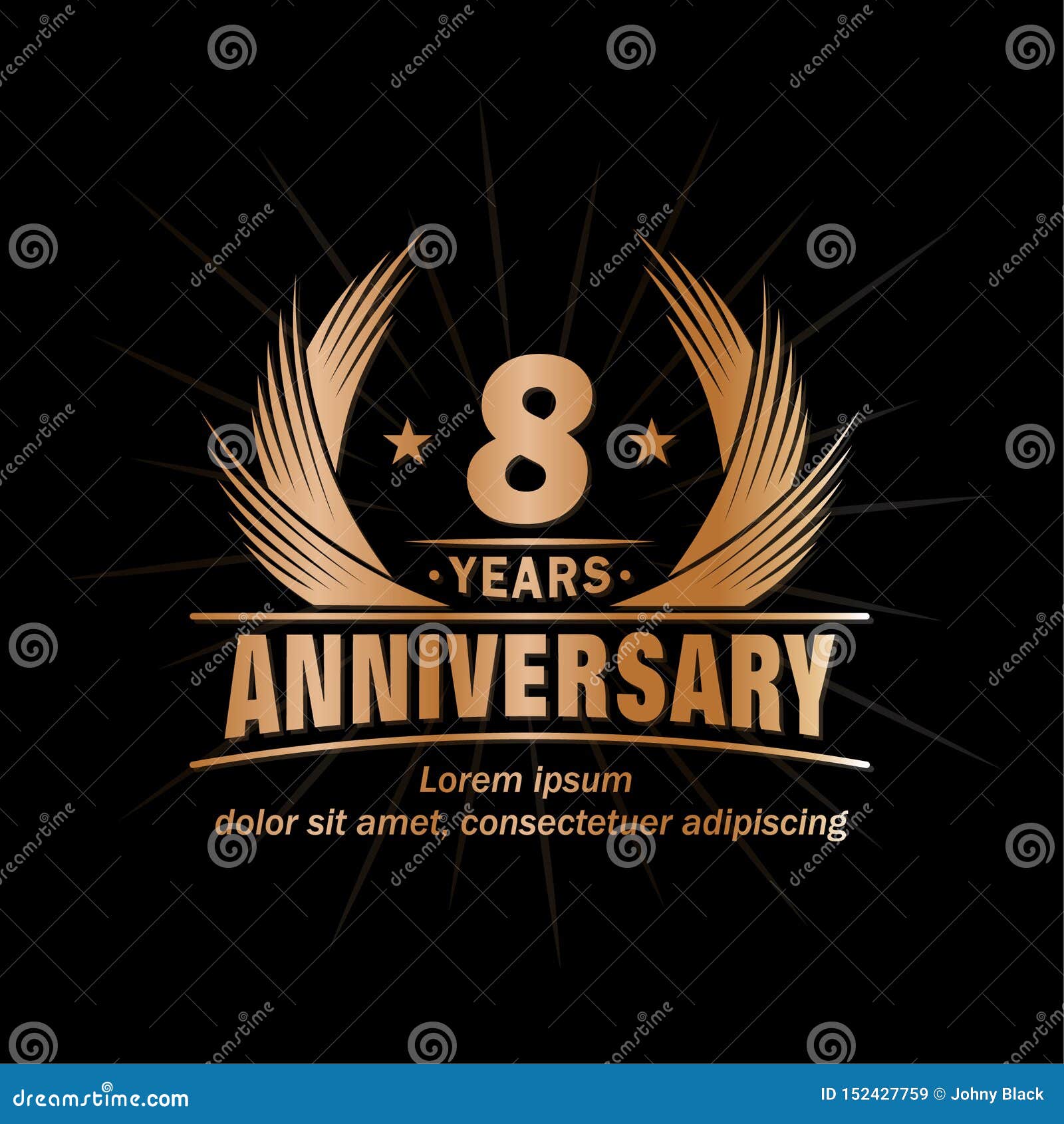 8 Years Anniversary. Elegant Anniversary Design. 8th Years Logo. Stock ...