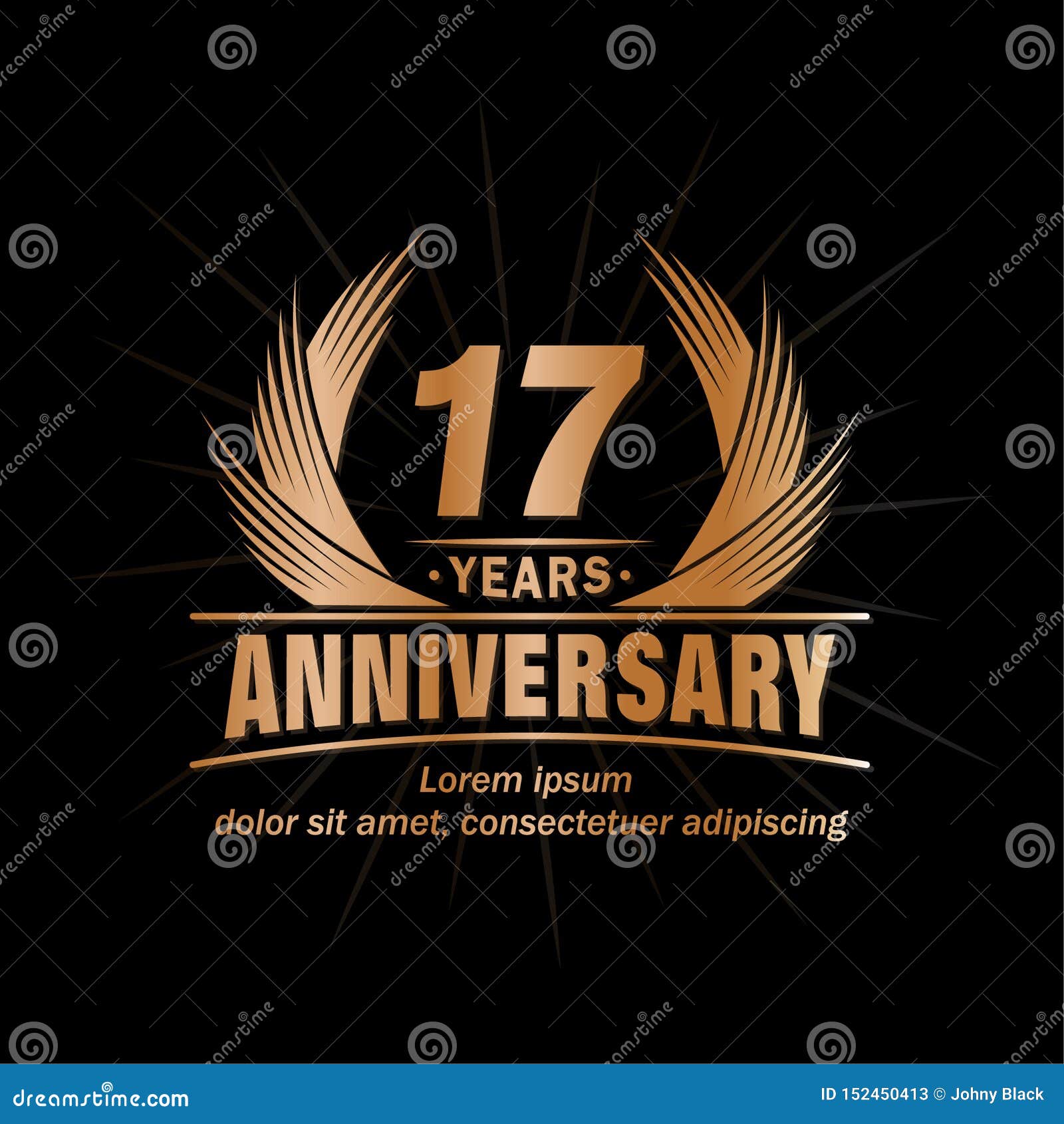 17 Years Anniversary. Elegant Anniversary Design. 17th Years Logo ...