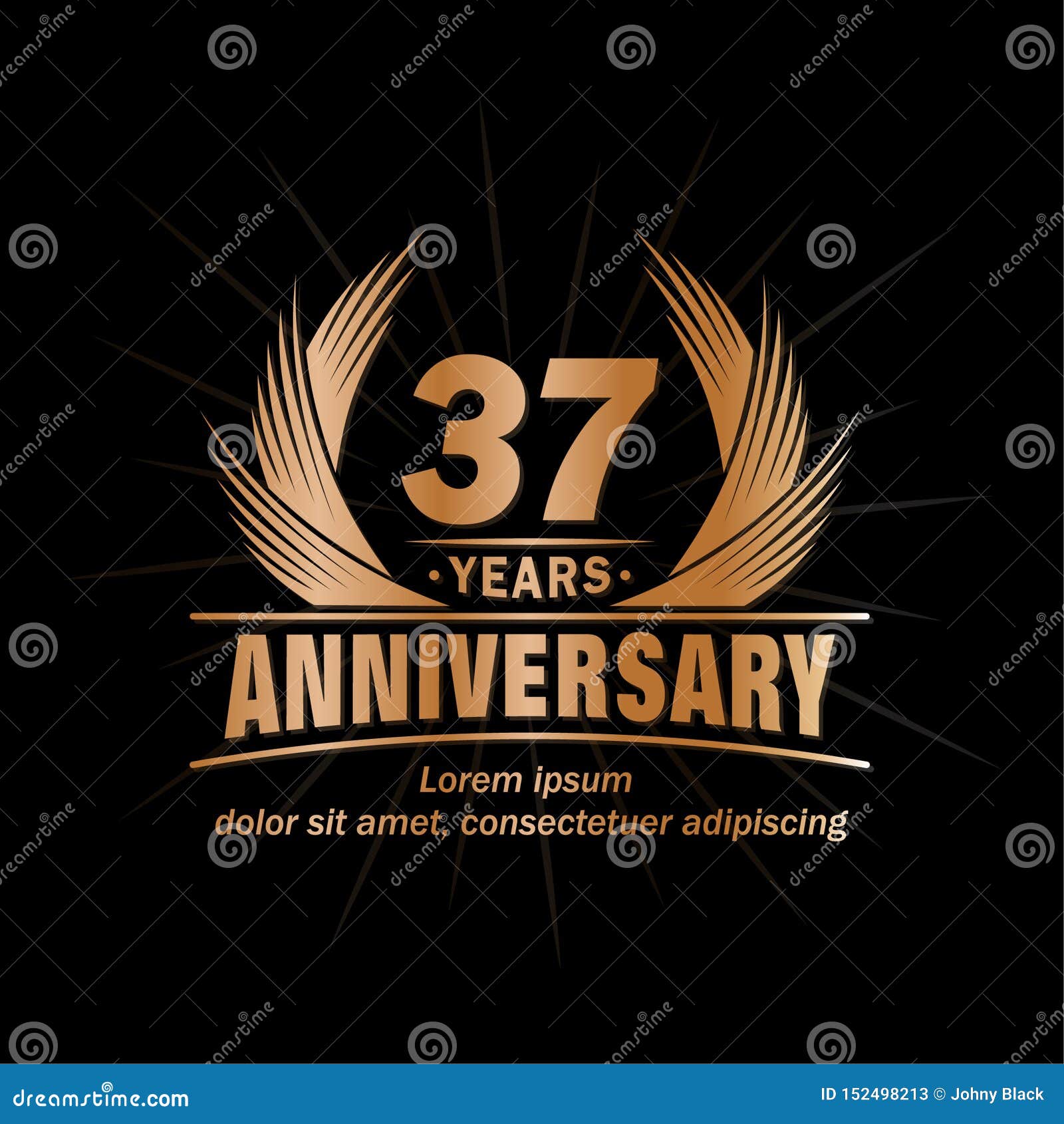 37 Years Anniversary. Elegant Anniversary Design. 37th Years Logo ...