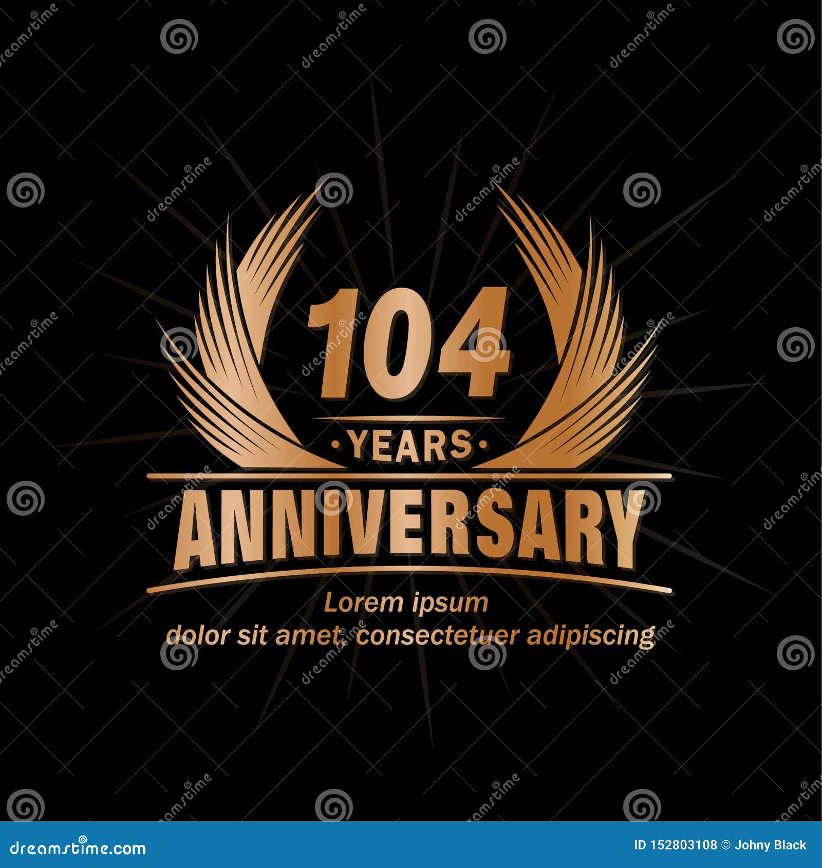 104 Years Anniversary. Elegant Anniversary Design. 104th Years Logo ...