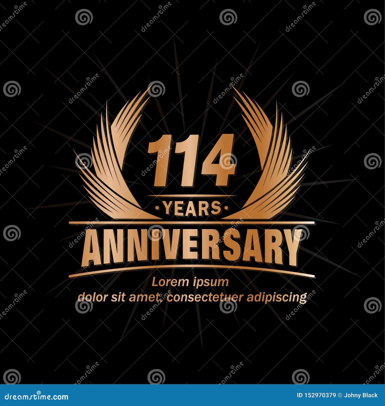 114 Years Anniversary. Elegant Anniversary Design. 114th Years Logo ...
