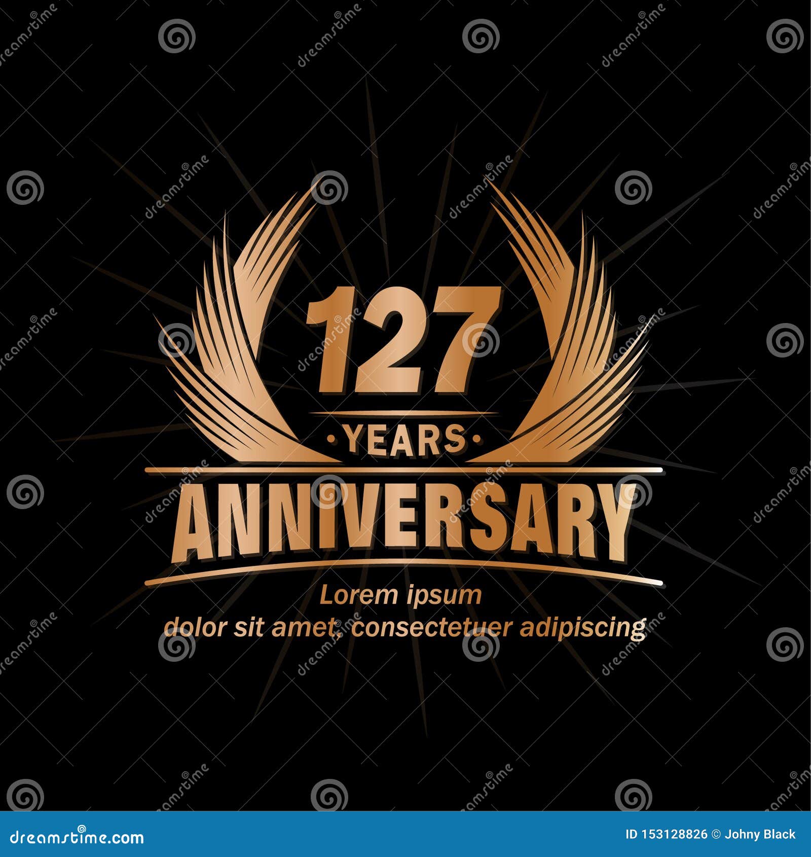 127 Years Anniversary. Elegant Anniversary Design. 127th Years Logo ...