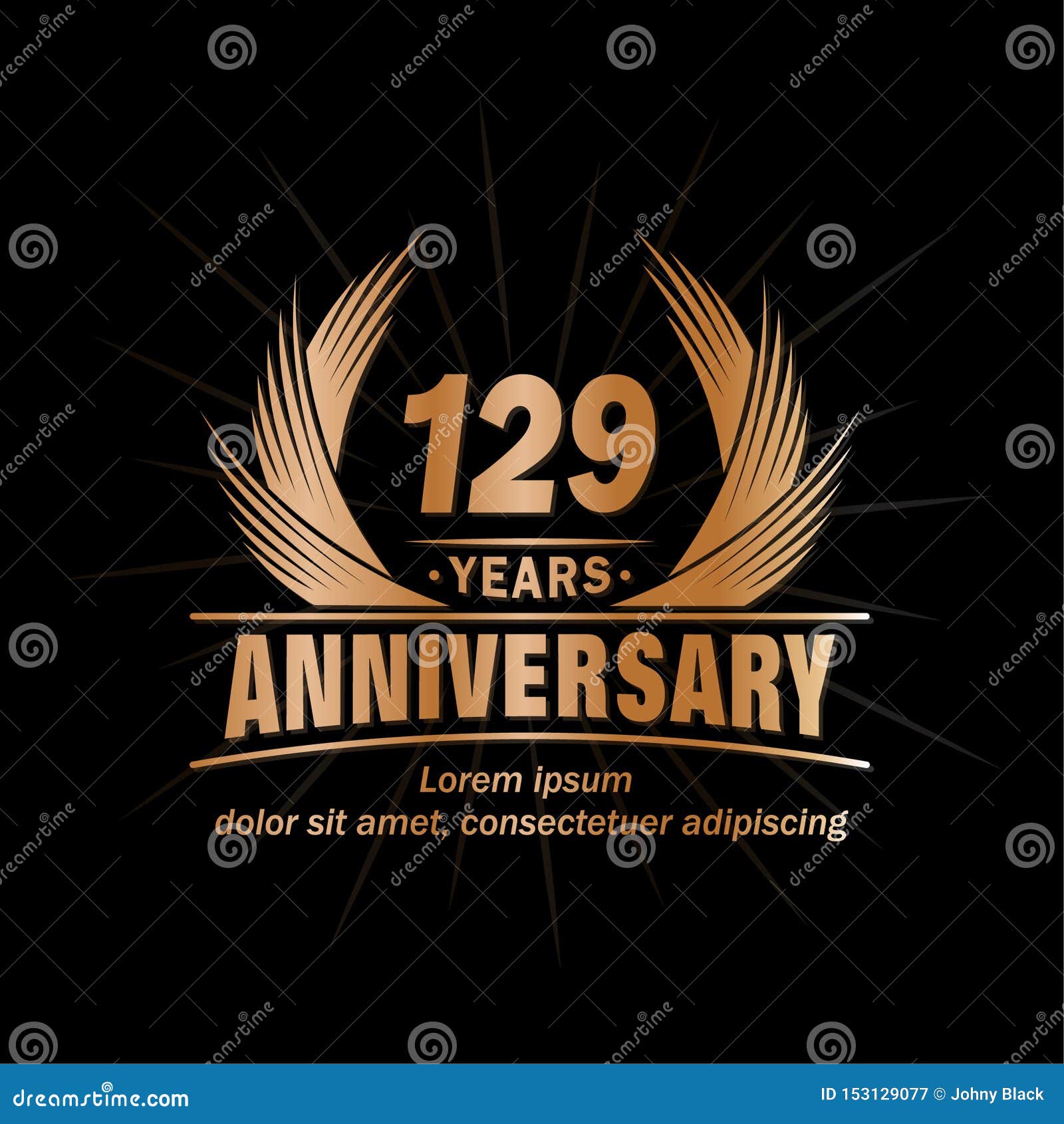 129 Years Anniversary. Elegant Anniversary Design. 129th Years Logo ...