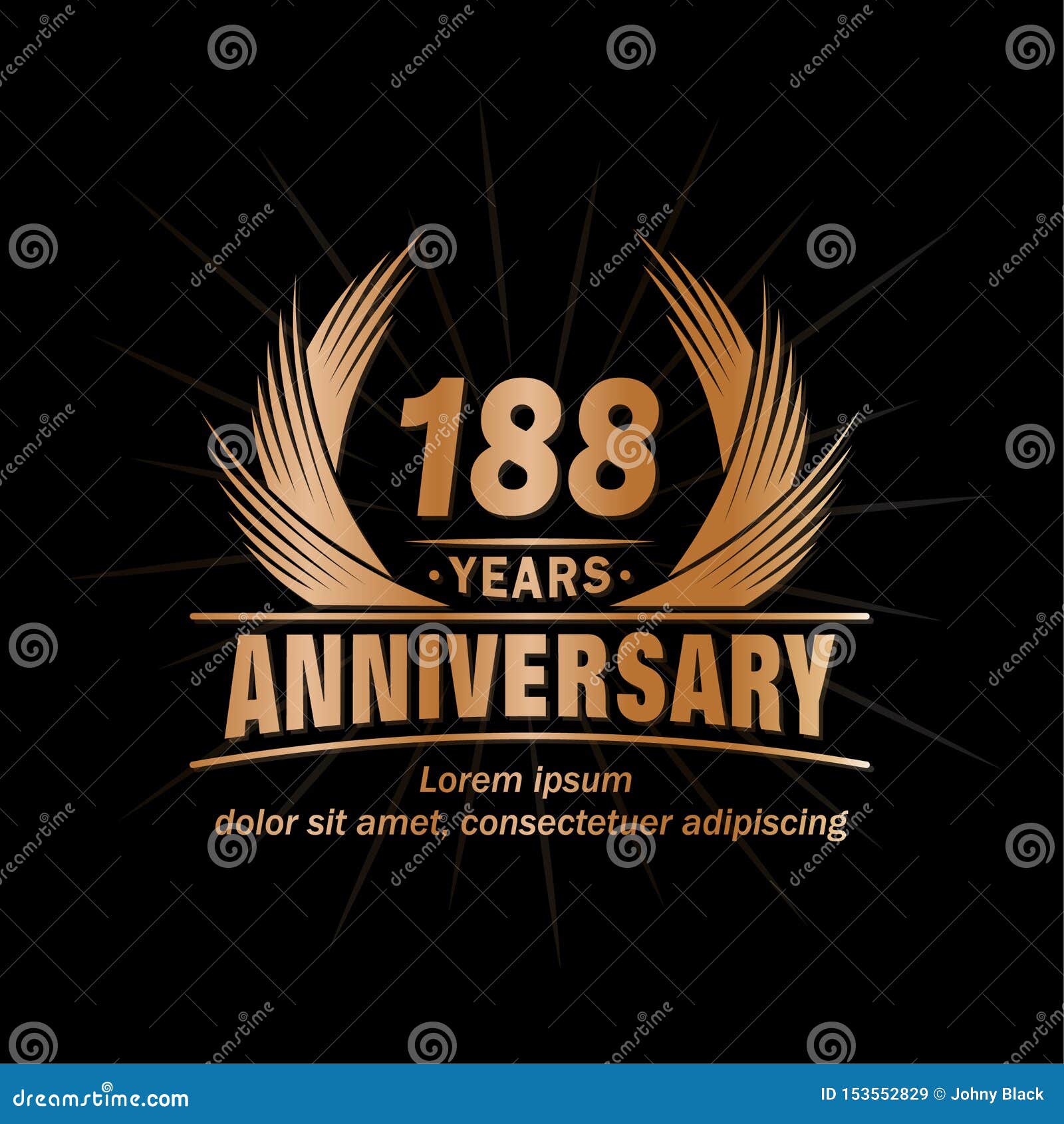 188 Years Anniversary. Elegant Anniversary Design. 188th Years Logo ...