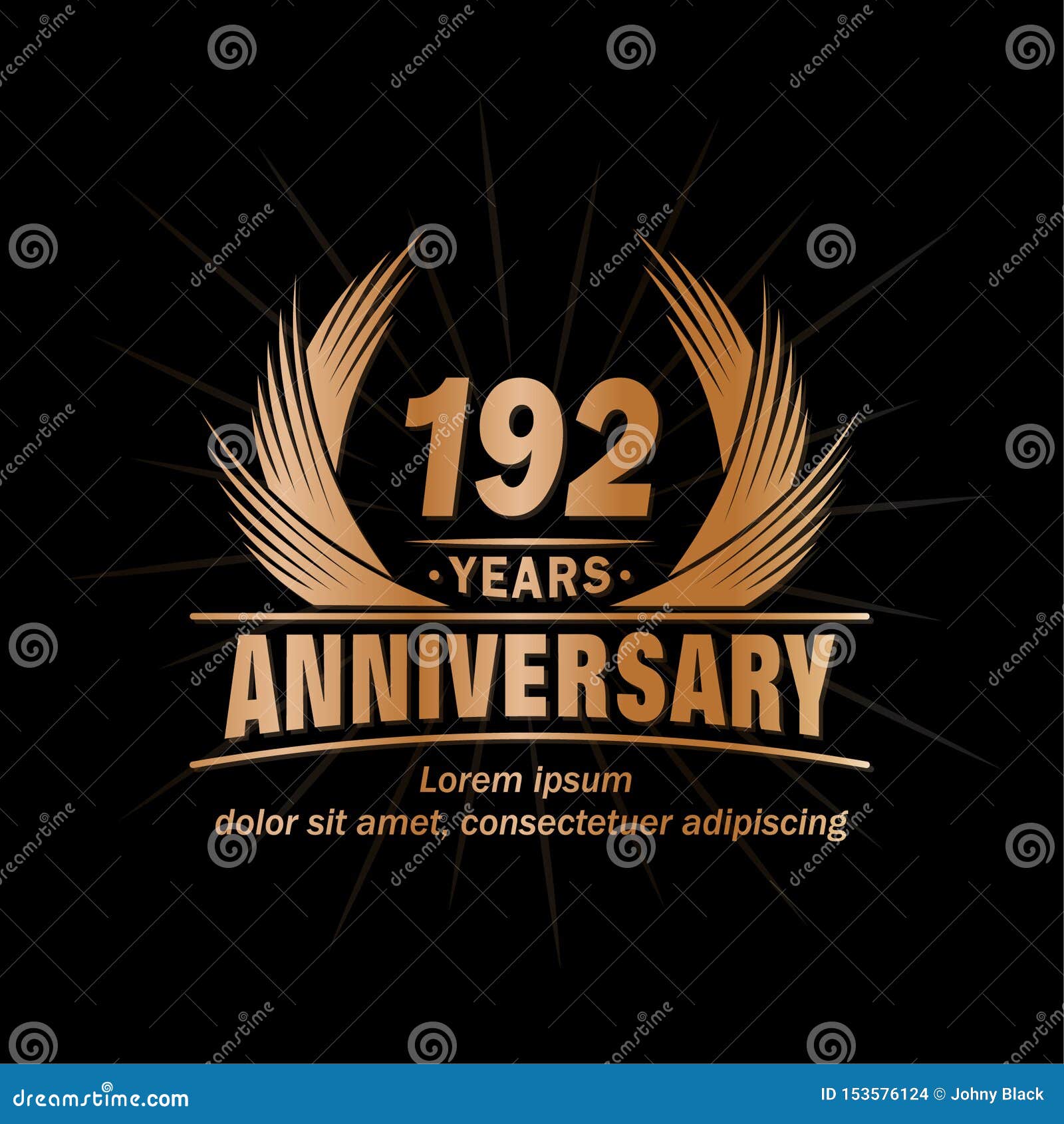 192 Years Anniversary. Elegant Anniversary Design. 192nd Years Logo ...
