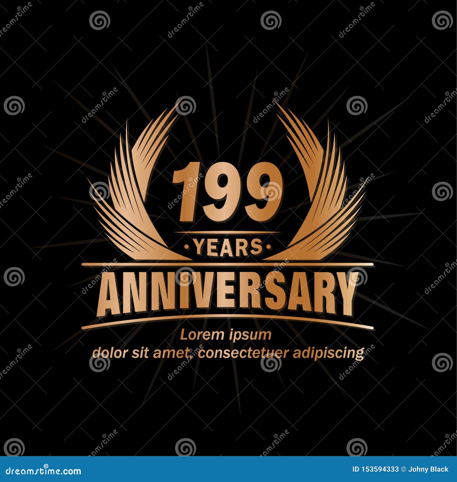199 Years Anniversary. Elegant Anniversary Design. 199th Years Logo ...