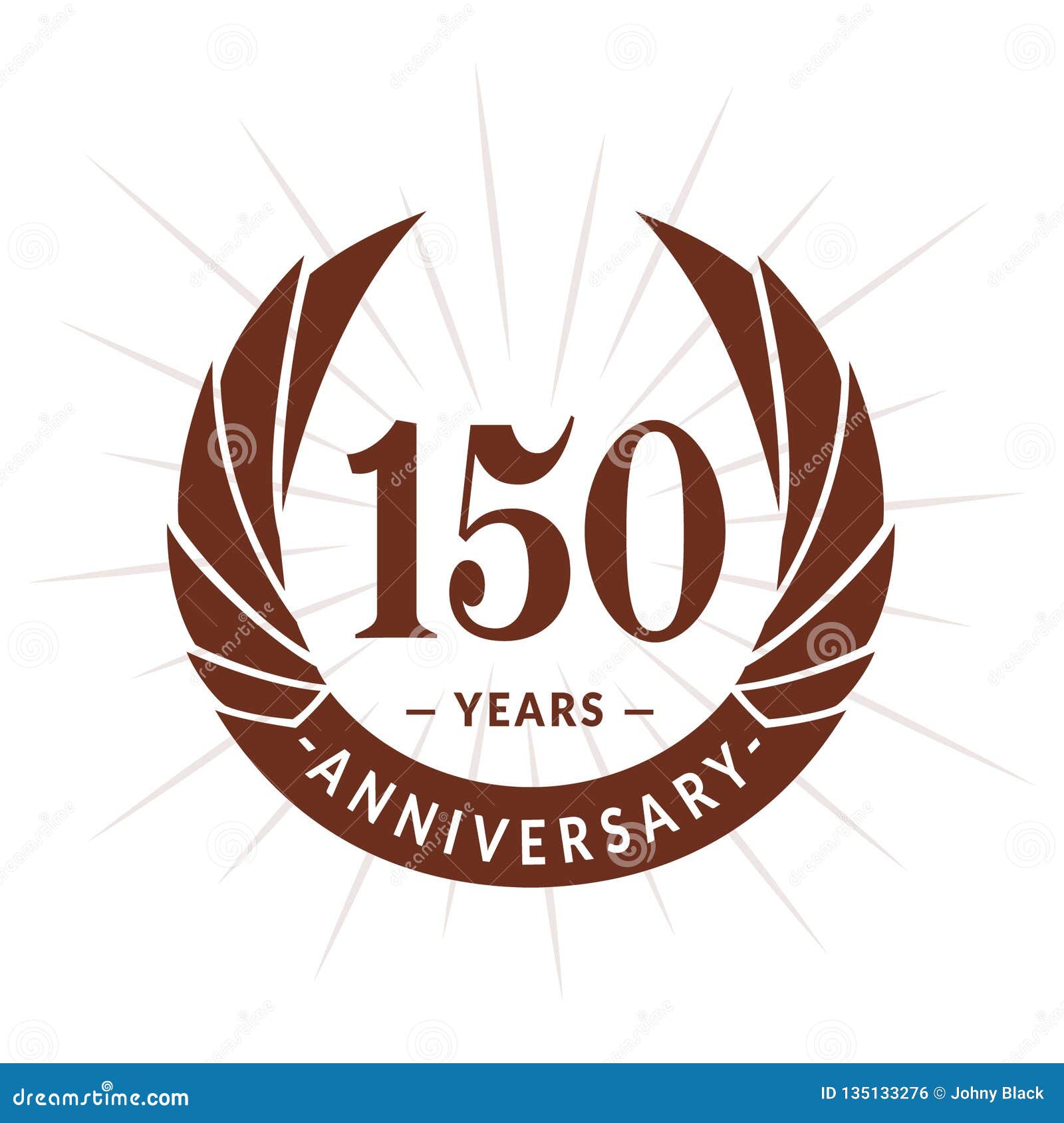 150 Years Anniversary Design Template. Elegant Anniversary Logo Design ...