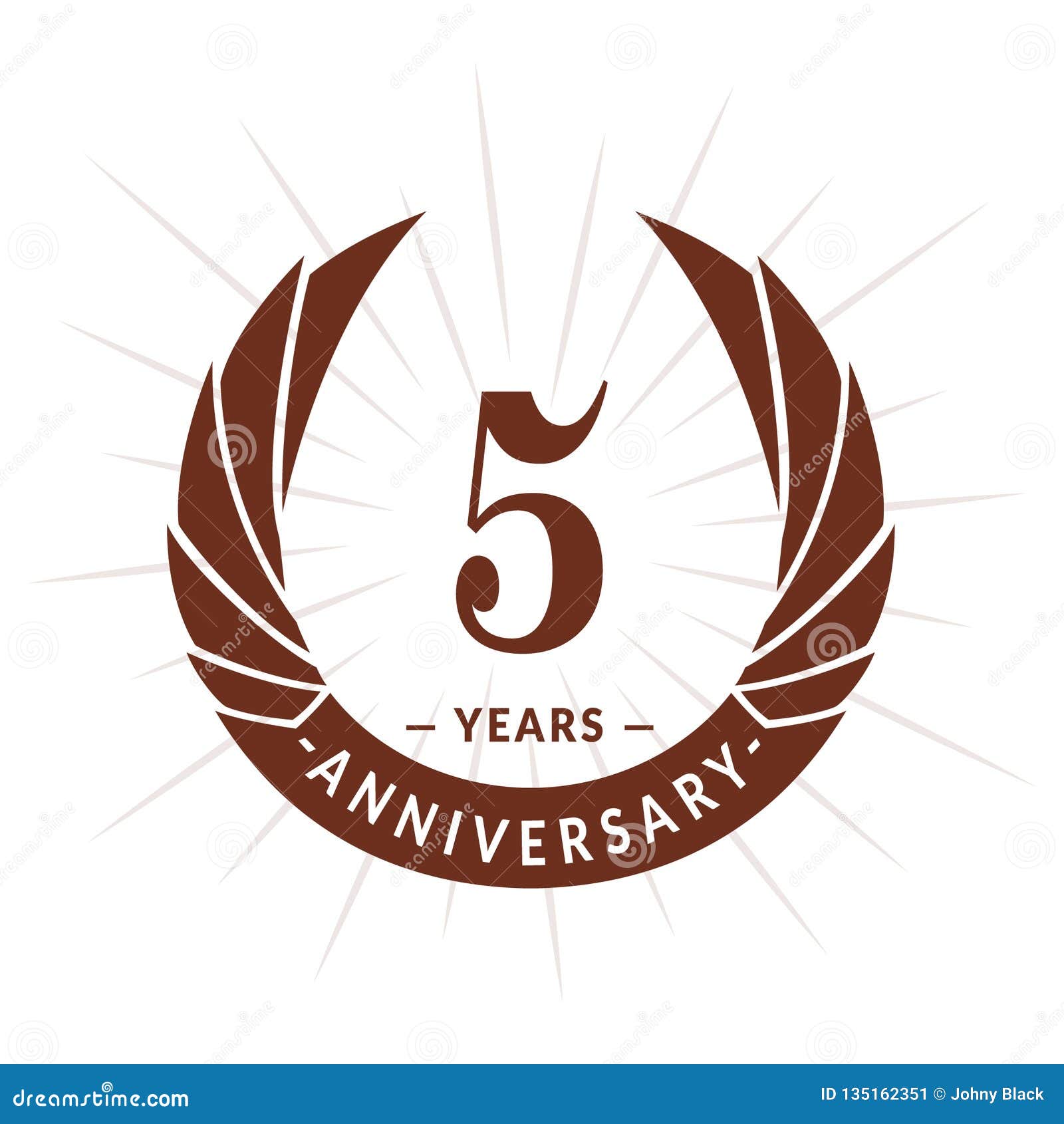 5 Years Anniversary Design Template. Elegant Anniversary Logo Design ...
