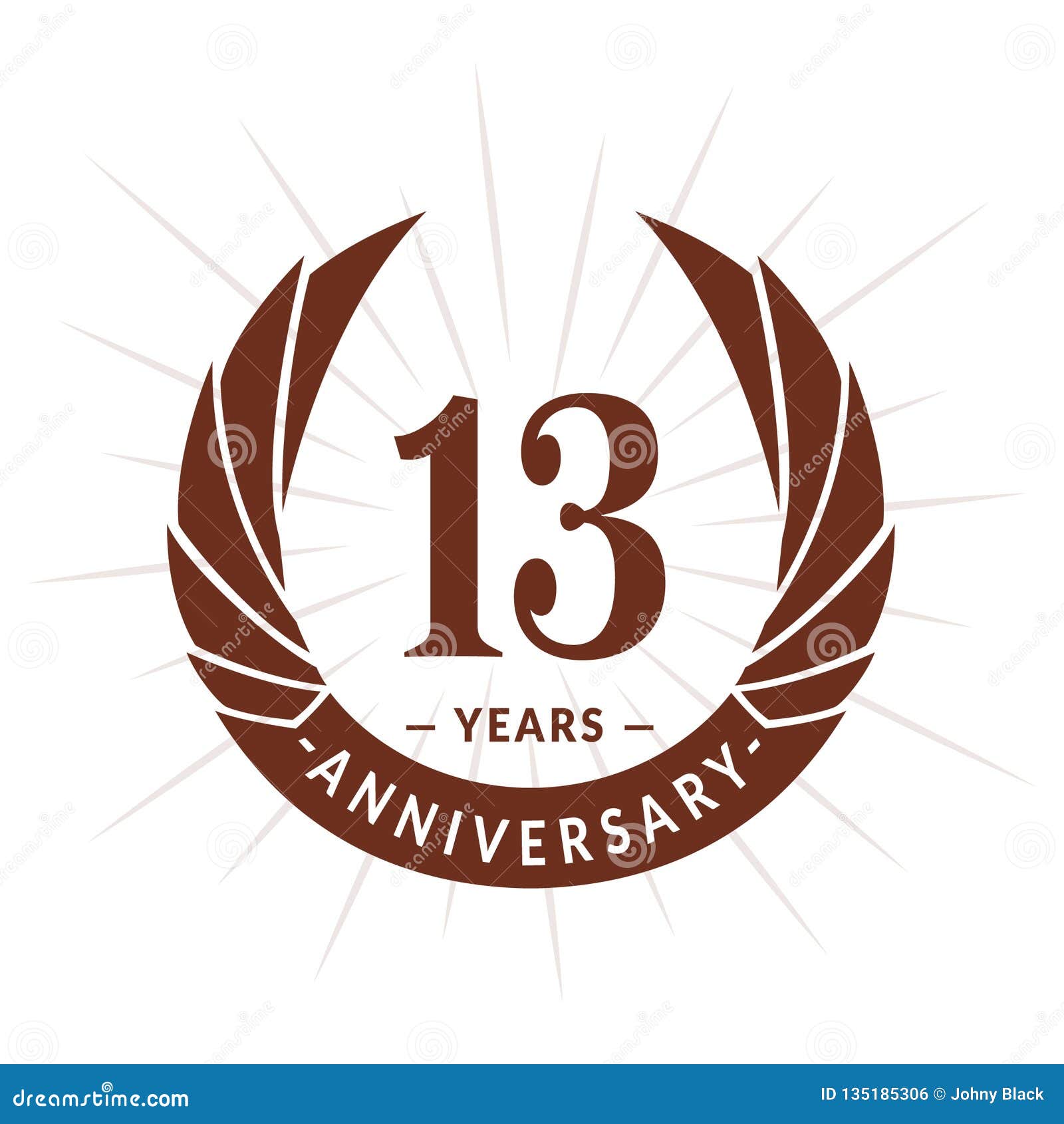 13 Years Anniversary Design Template. Elegant Anniversary Logo Design ...