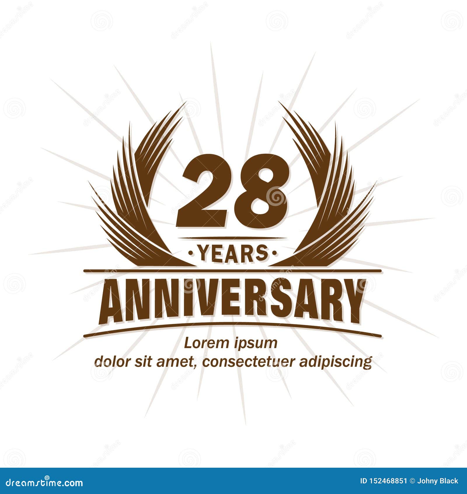 28 Years Anniversary. Elegant Anniversary Design. 28th Years Logo ...