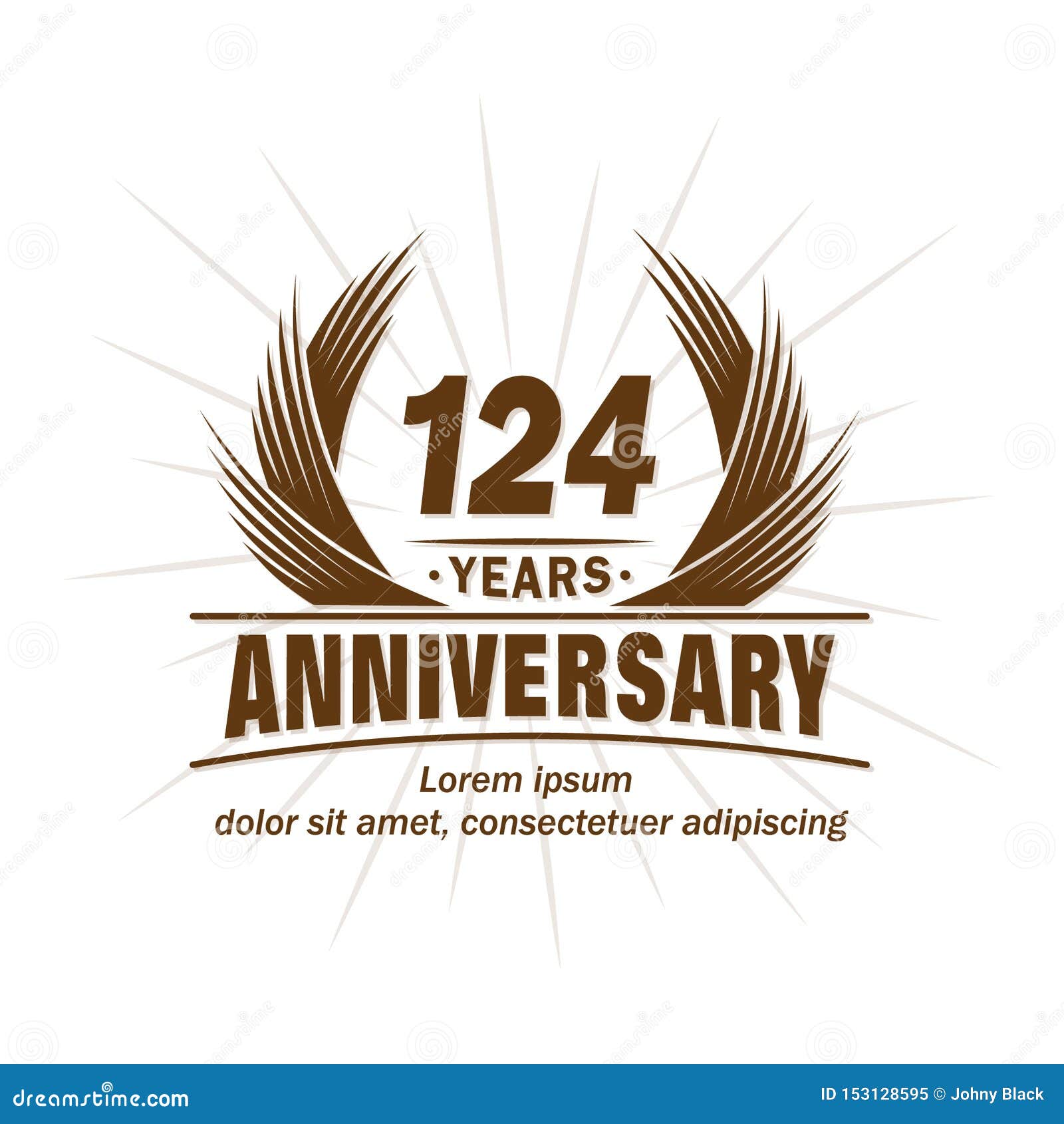 124 Years Anniversary. Elegant Anniversary Design. 124th Years Logo ...