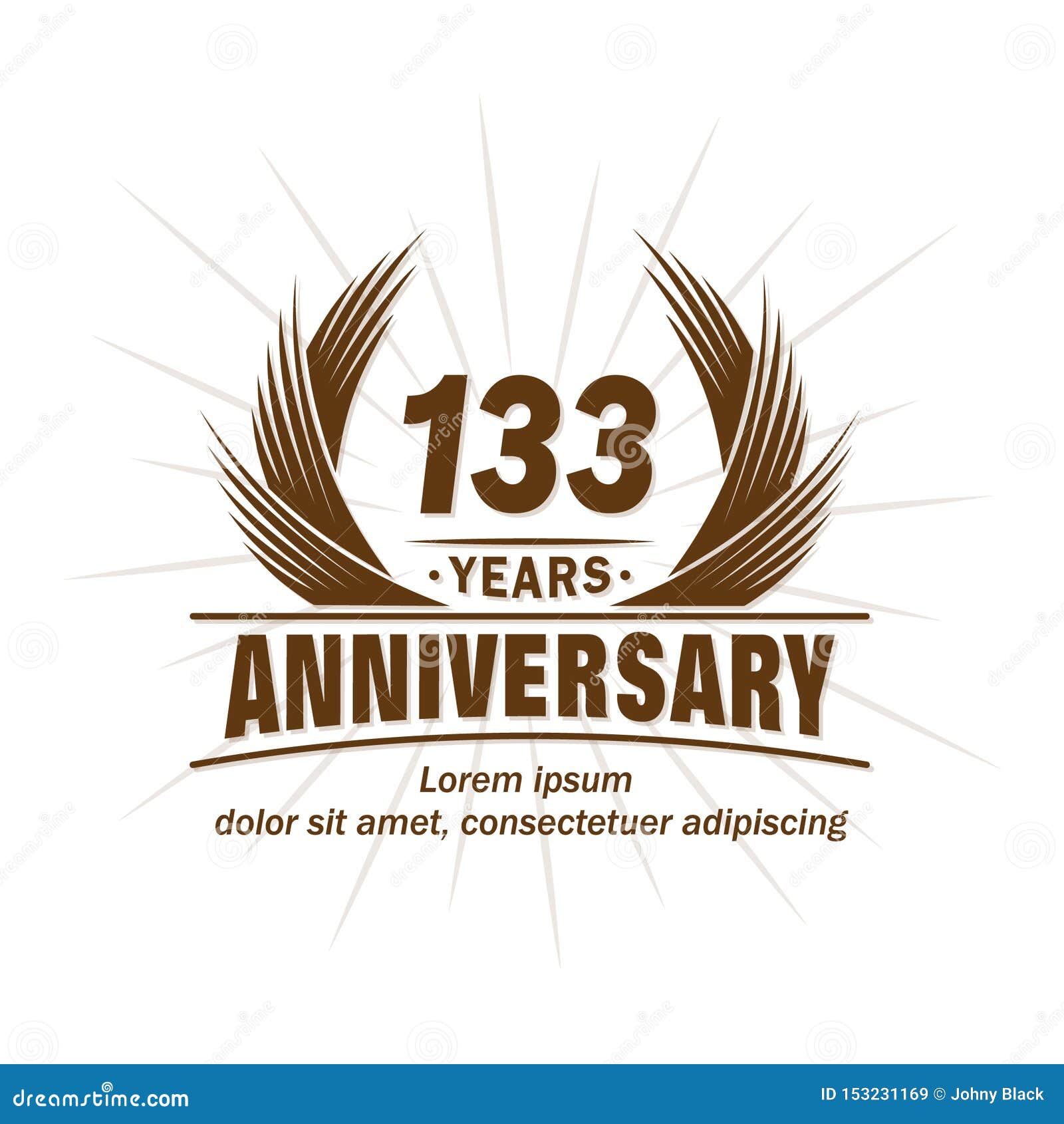 133 Years Anniversary. Elegant Anniversary Design. 133th Years Logo ...
