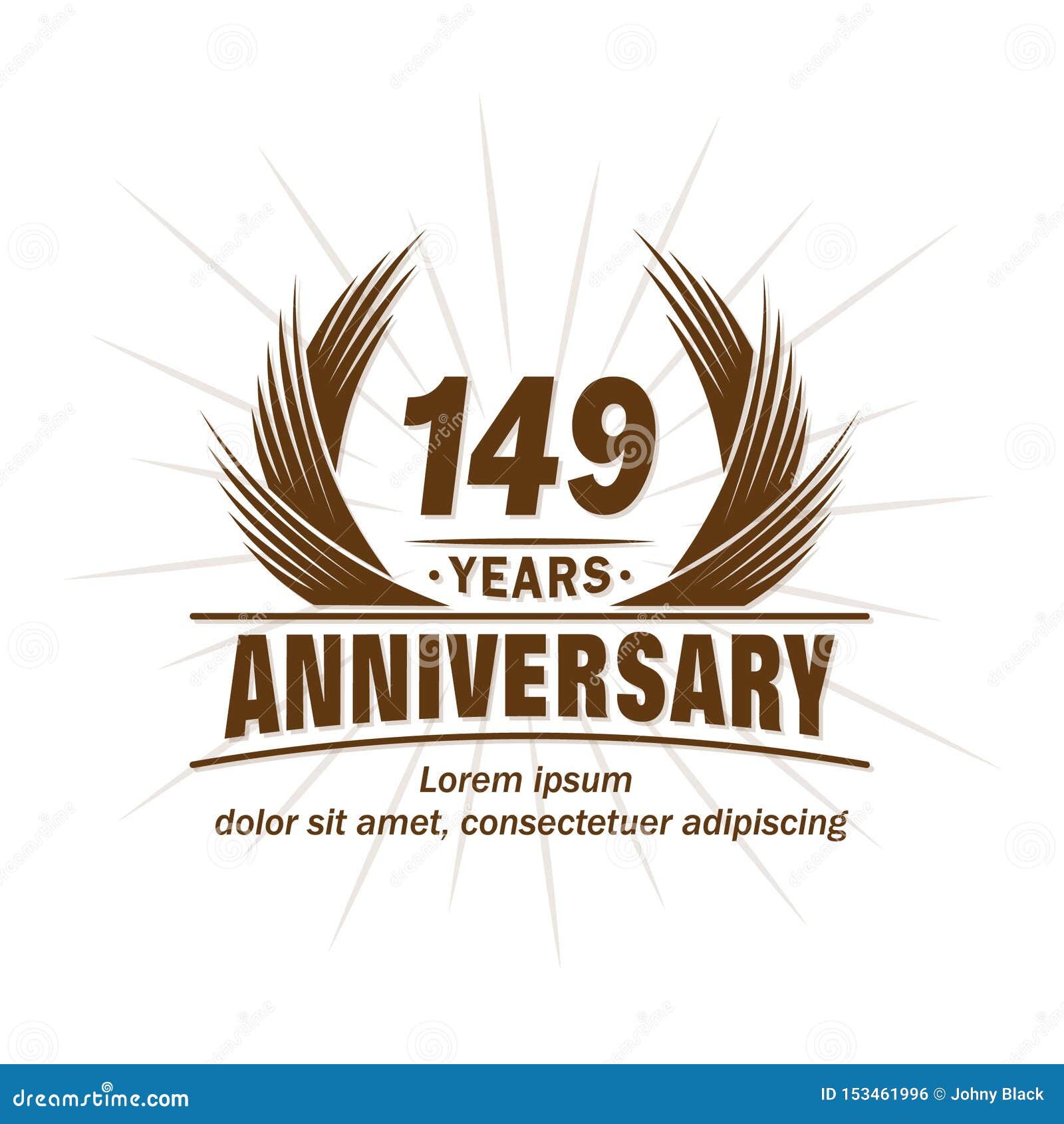 149 Years Anniversary. Elegant Anniversary Design. 149th Years Logo ...