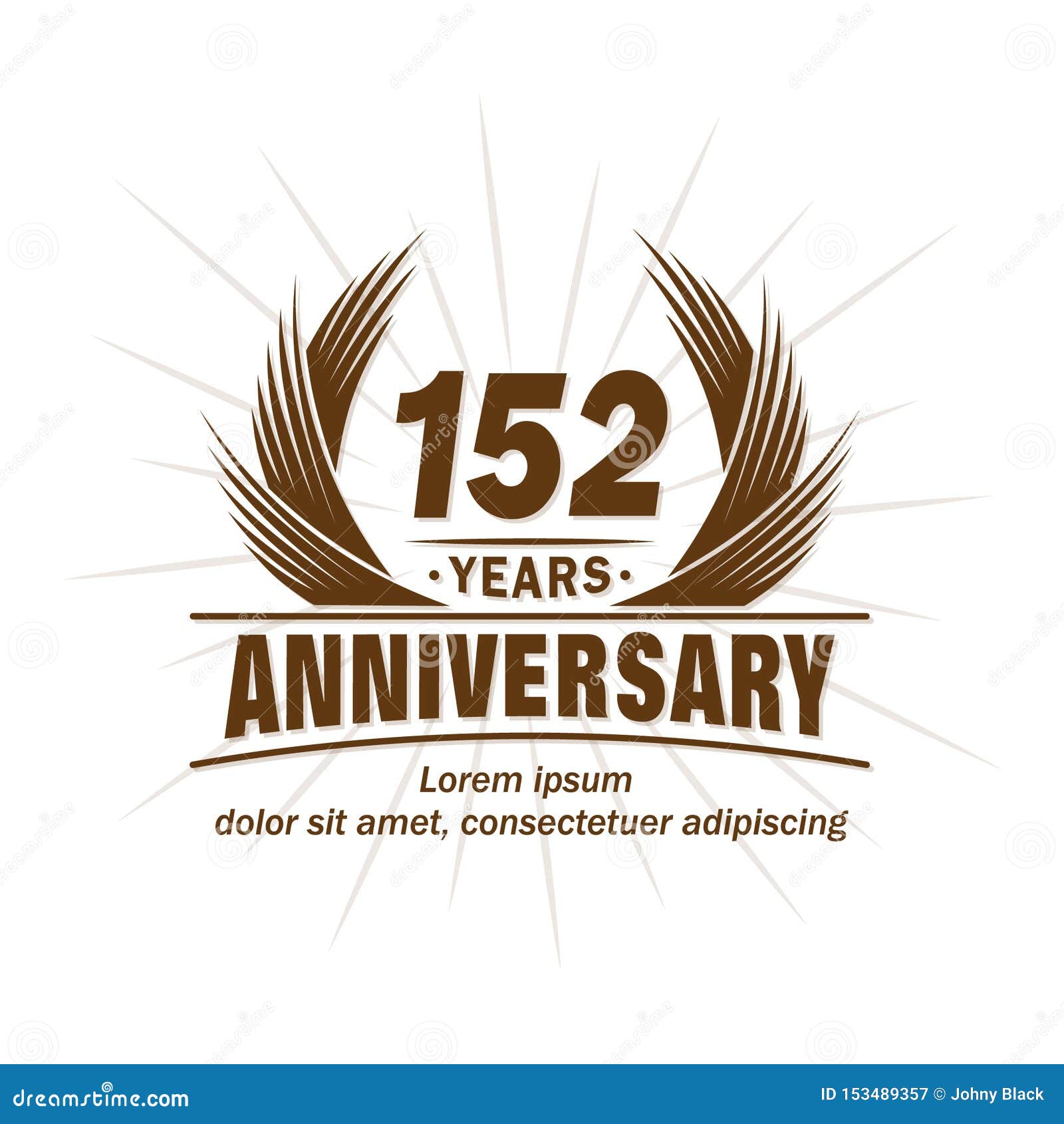 152 Years Anniversary. Elegant Anniversary Design. 152nd Years Logo ...