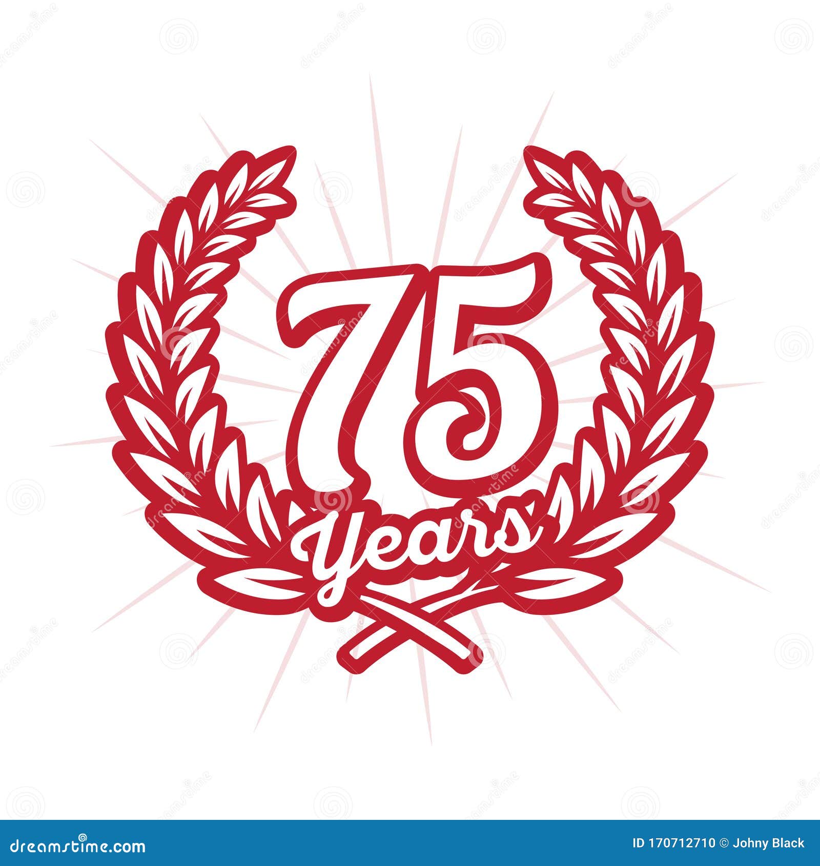75 Years Anniversary Celebration Design Template. 75th Anniversary Logo ...