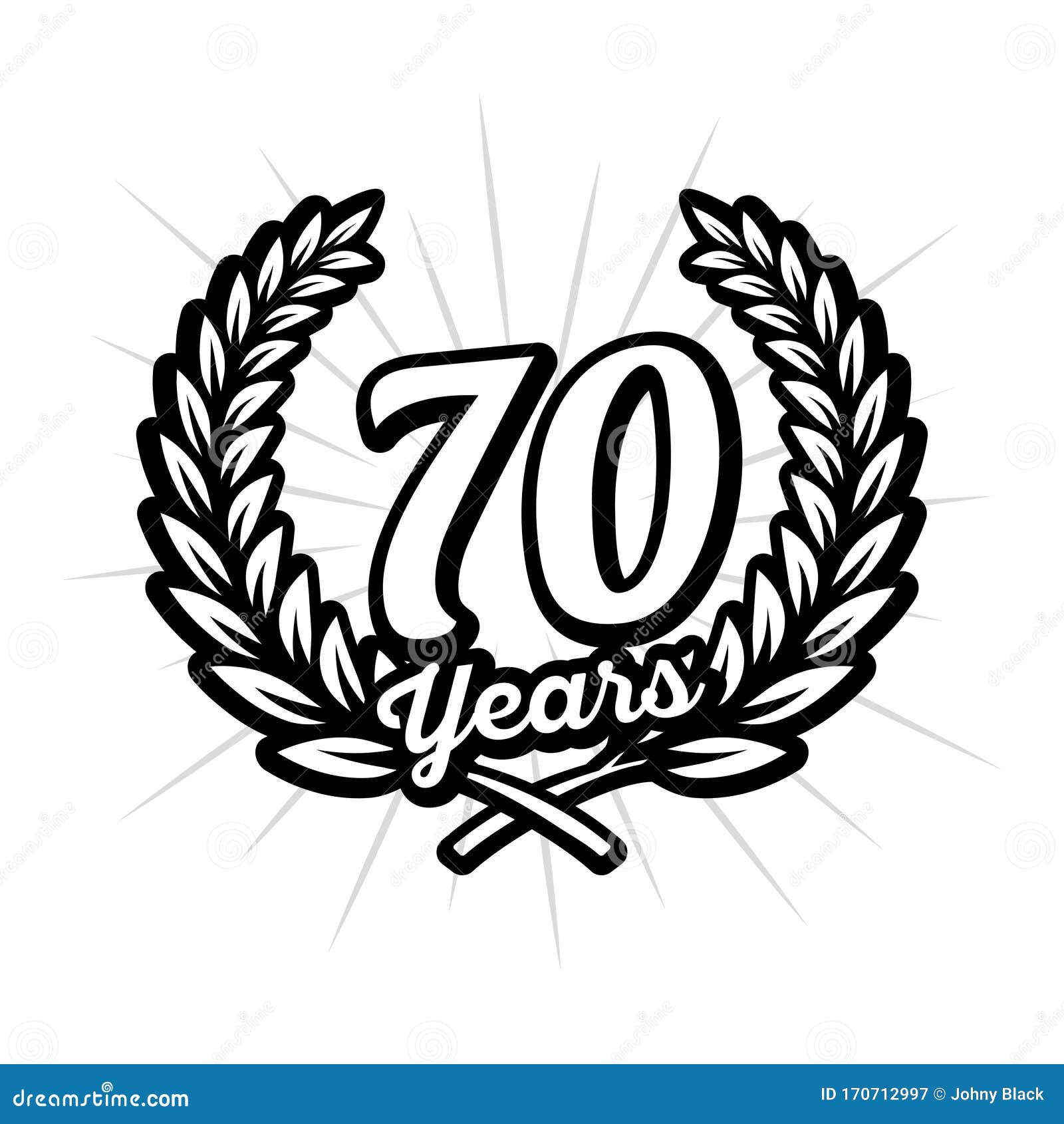 70 Years Anniversary Celebration Design Template. 70th Anniversary Logo ...