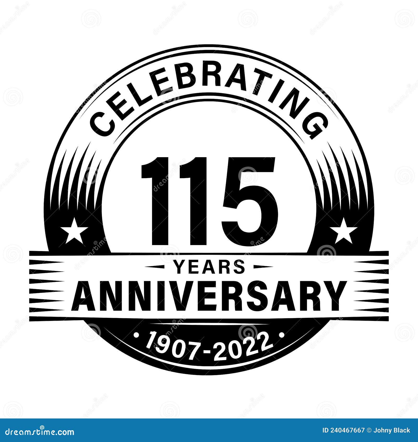 115 Years Anniversary Celebration Design Template. 115th Logo Vector ...