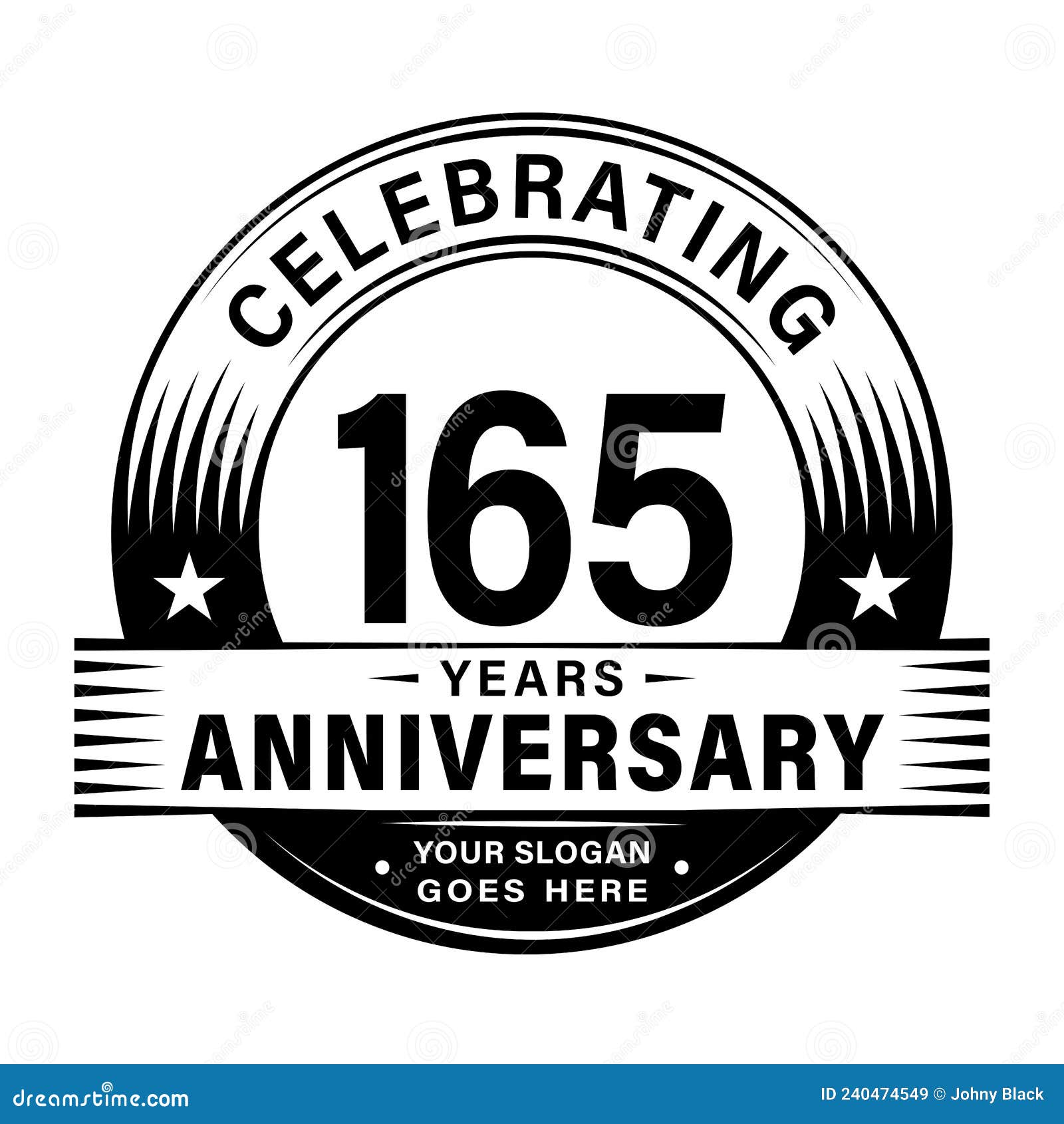 165 Years Anniversary Celebration Design Template. 165th Logo Vector ...