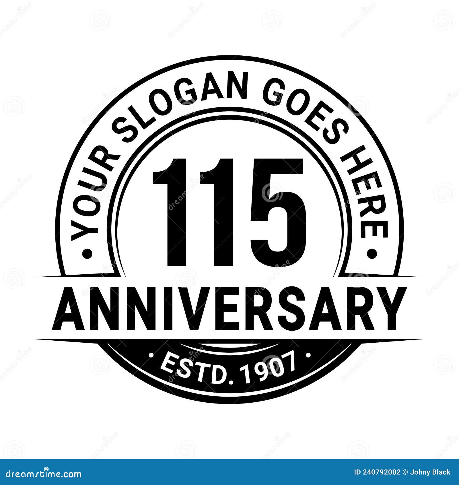 115 Years Anniversary. Anniversary Logo Design. Vector and Illustration ...