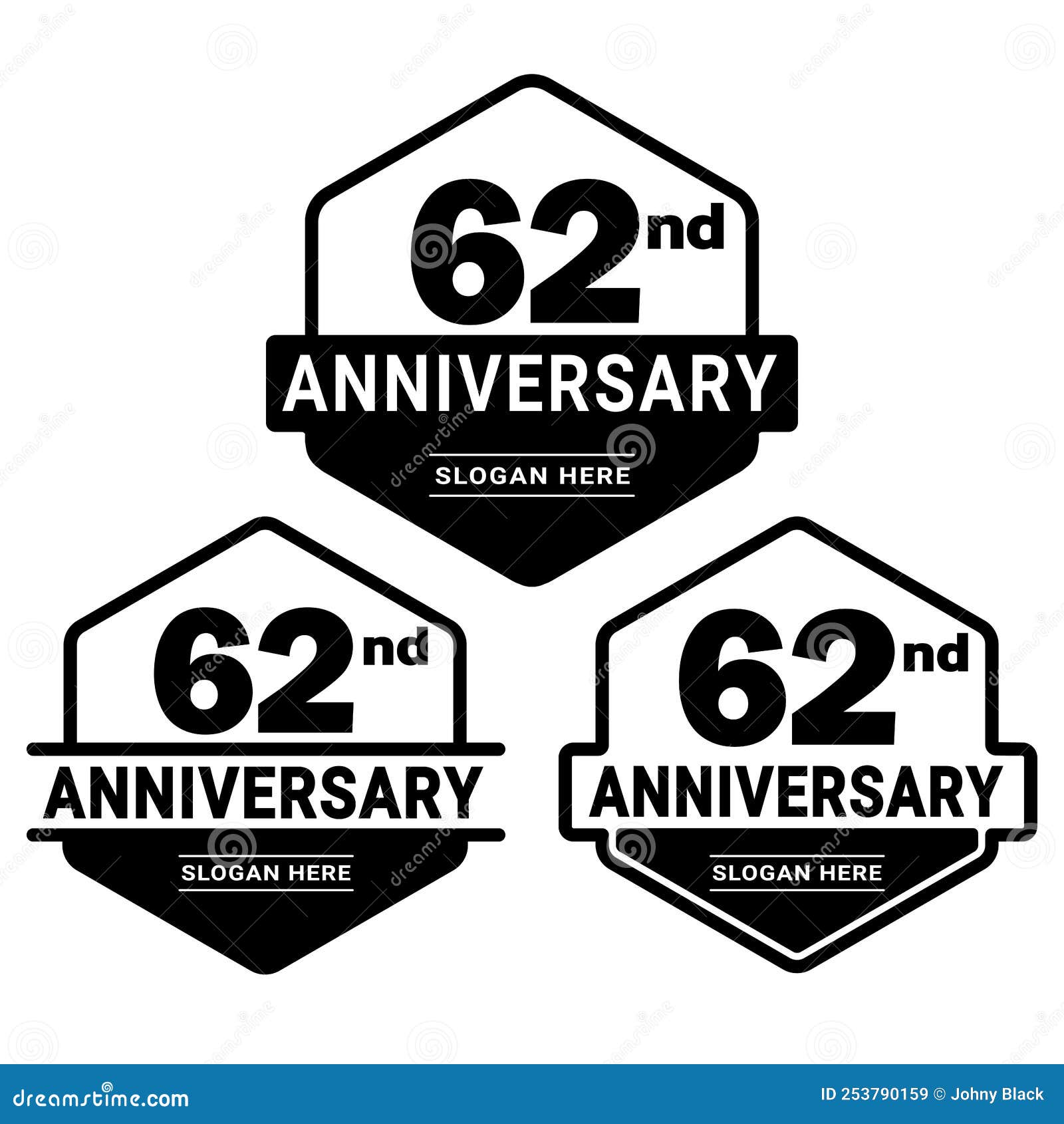 62 Years Anniversary Celebration Logotype. 62nd Anniversary Logo ...