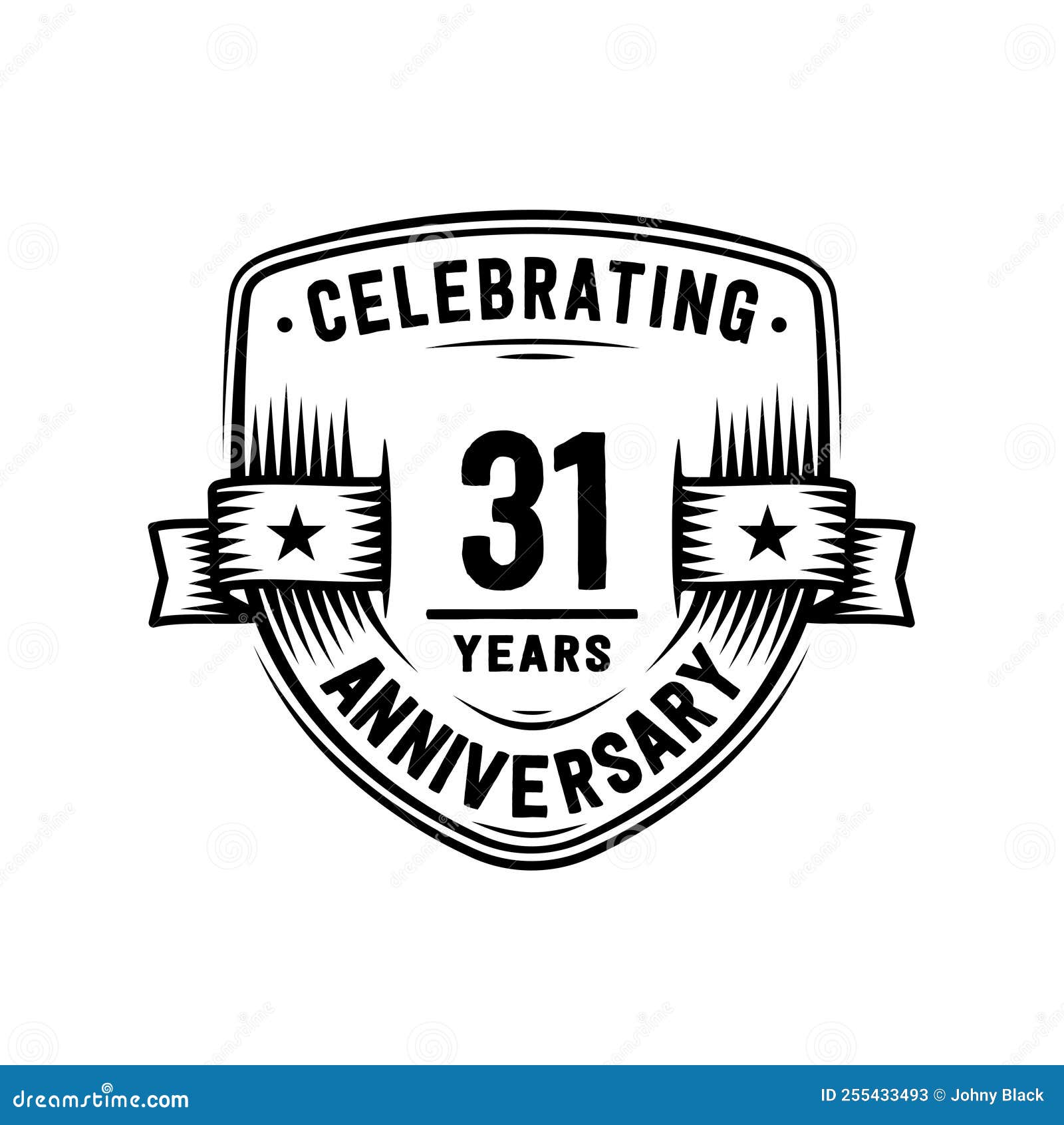 31 Years Anniversary Celebration Shield Design Template. 31st ...