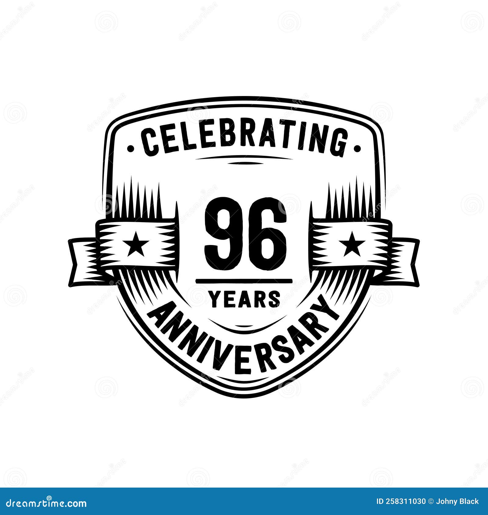 96 Years Anniversary Celebration Shield Design Template. 96th ...