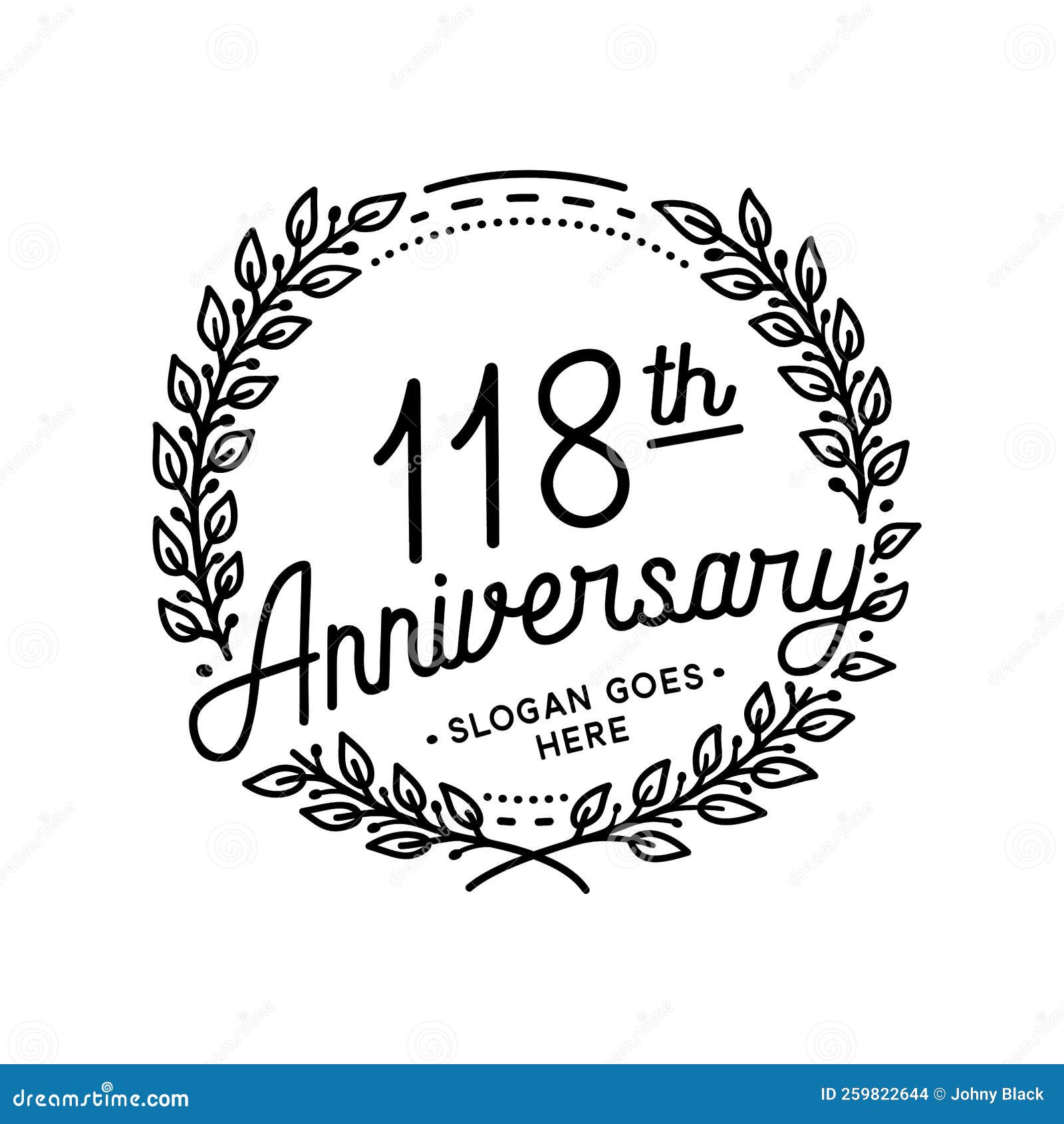 118 Years Anniversary Celebration with Laurel Wreath. 118th Anniversary ...