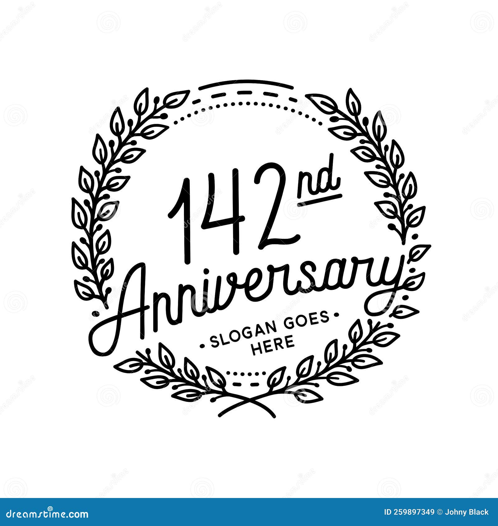 142 Years Anniversary Celebration with Laurel Wreath. 142nd Anniversary ...