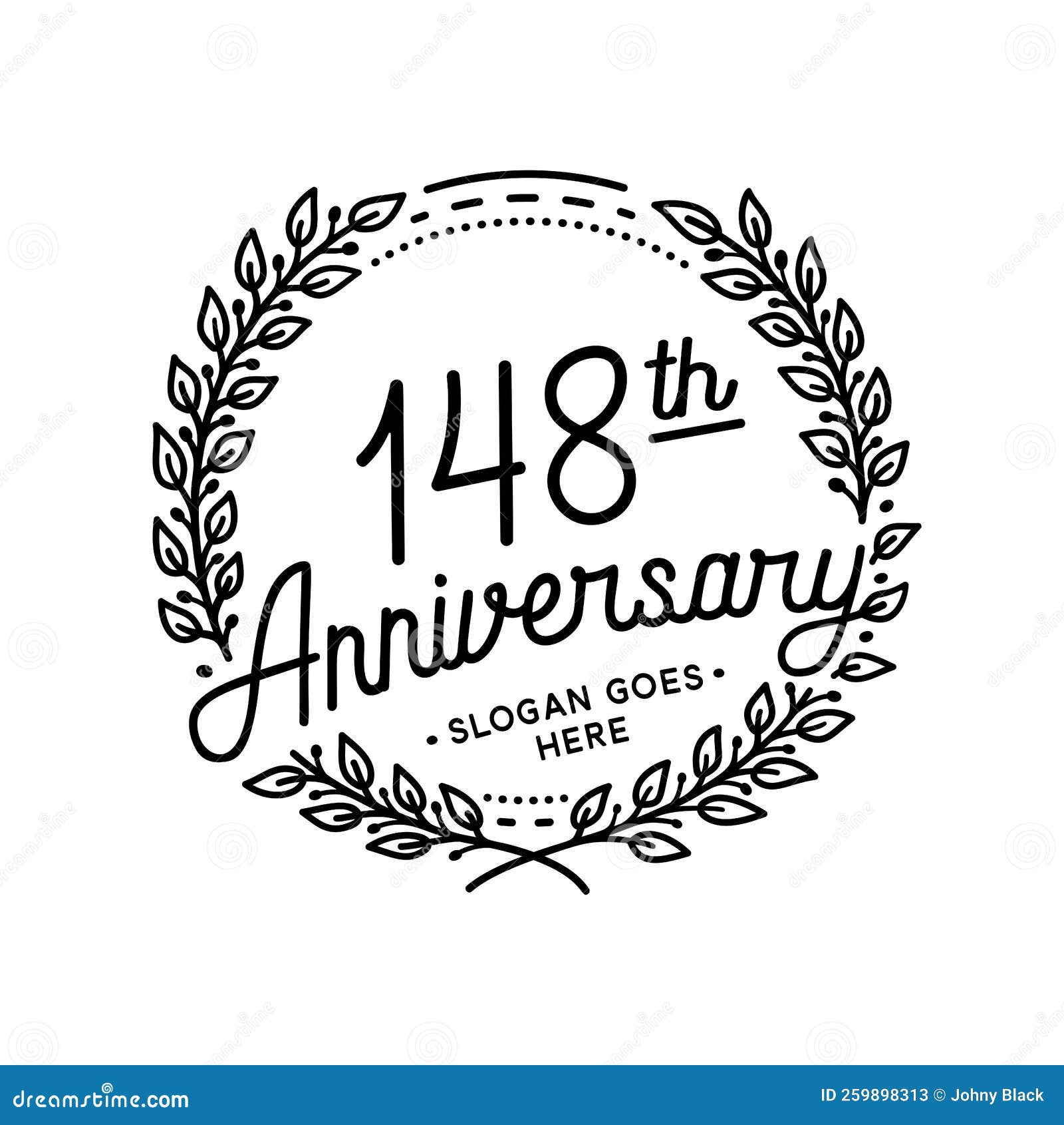 148 Years Anniversary Celebration with Laurel Wreath. 148th Anniversary ...