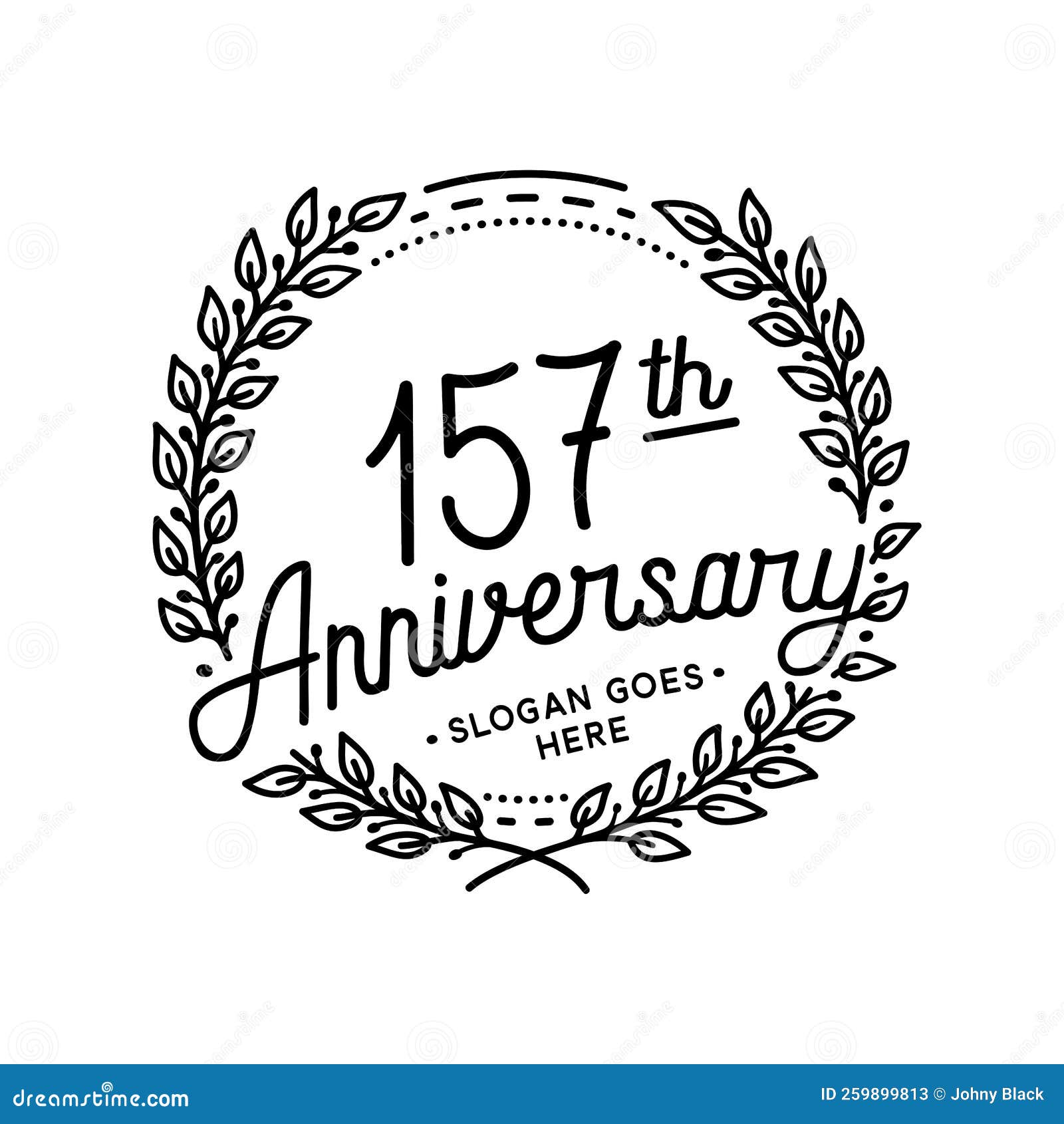 157 Years Anniversary Celebration with Laurel Wreath. 157th Anniversary ...