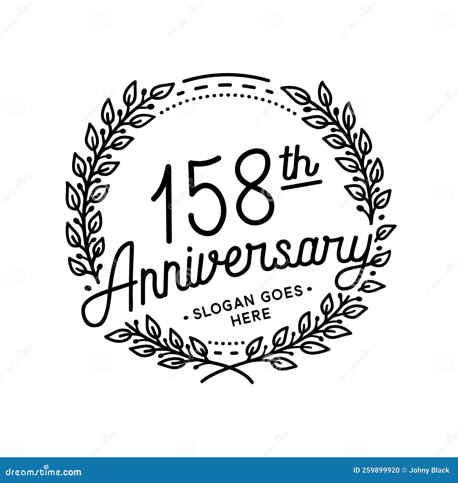 158 Years Anniversary Celebration with Laurel Wreath. 158th Anniversary ...
